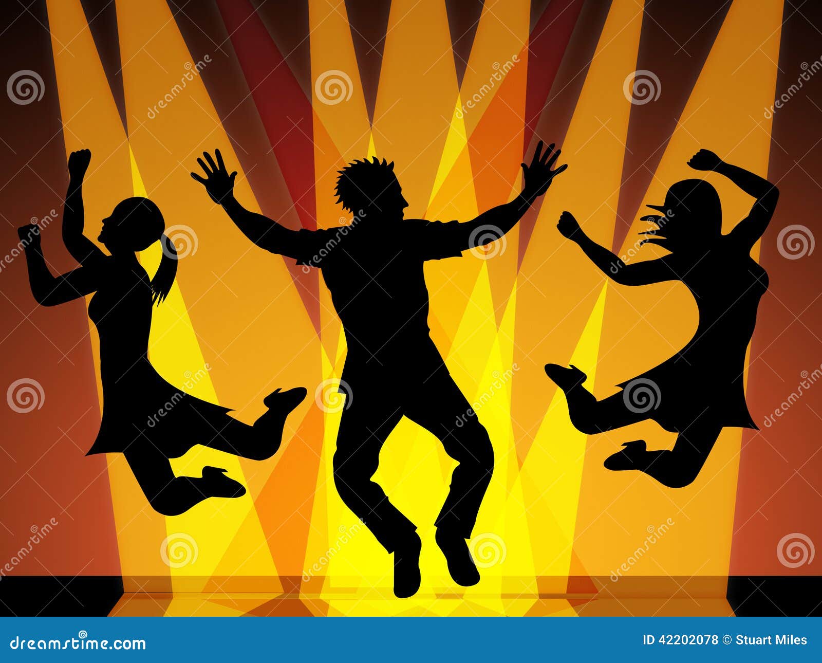 Jumping Disco Indicates Celebration Dance and Dancing Stock ...