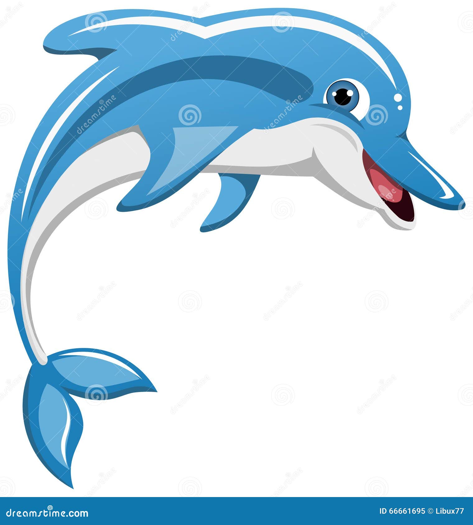 Jumping dolfijn vector illustratie. Illustration of dier - 66661695