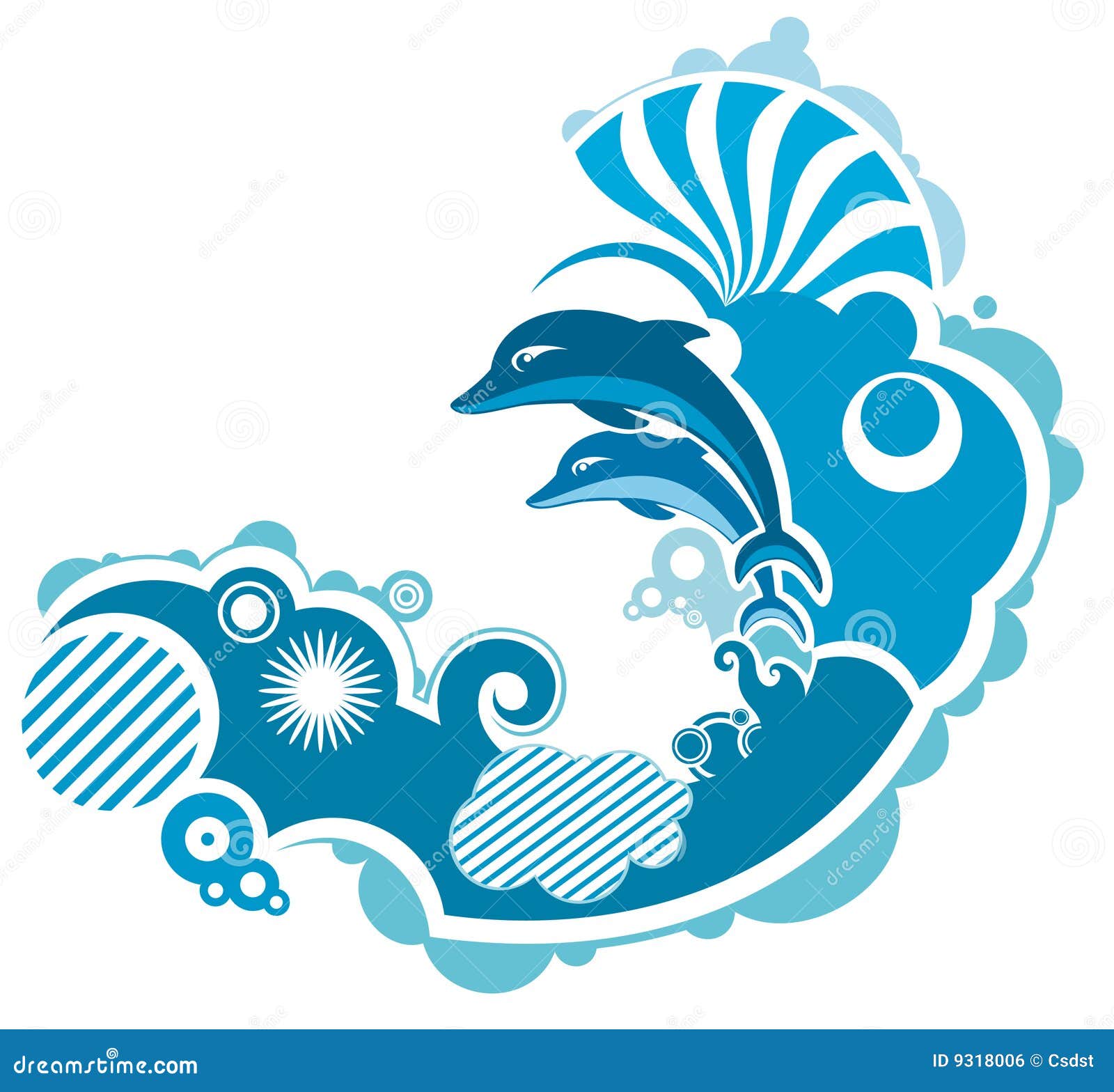 Jumping dolphin stock vector. Illustration of dolphin - 9318006