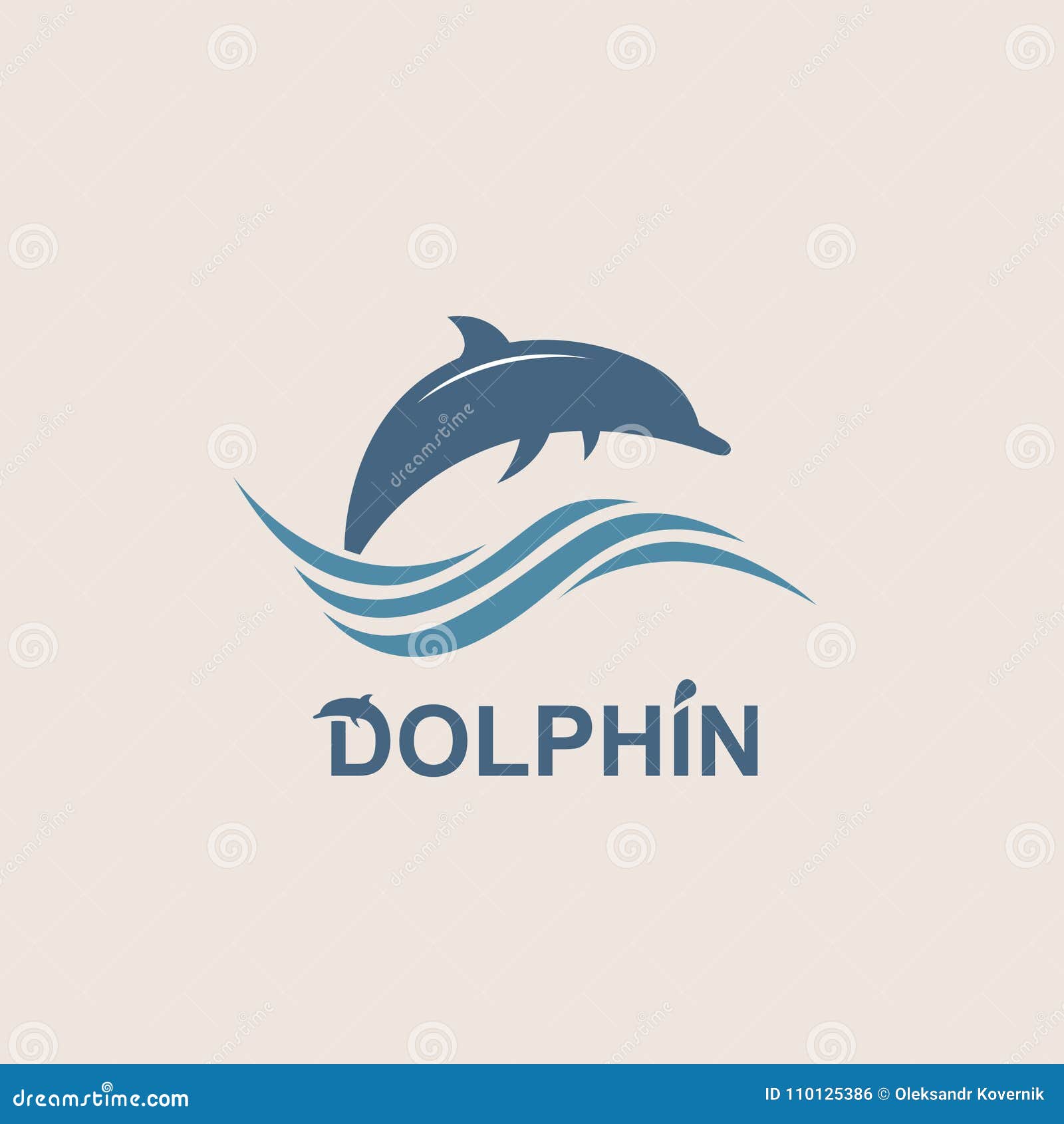 Jumping dolphin emblem stock vector. Illustration of nature - 110125386