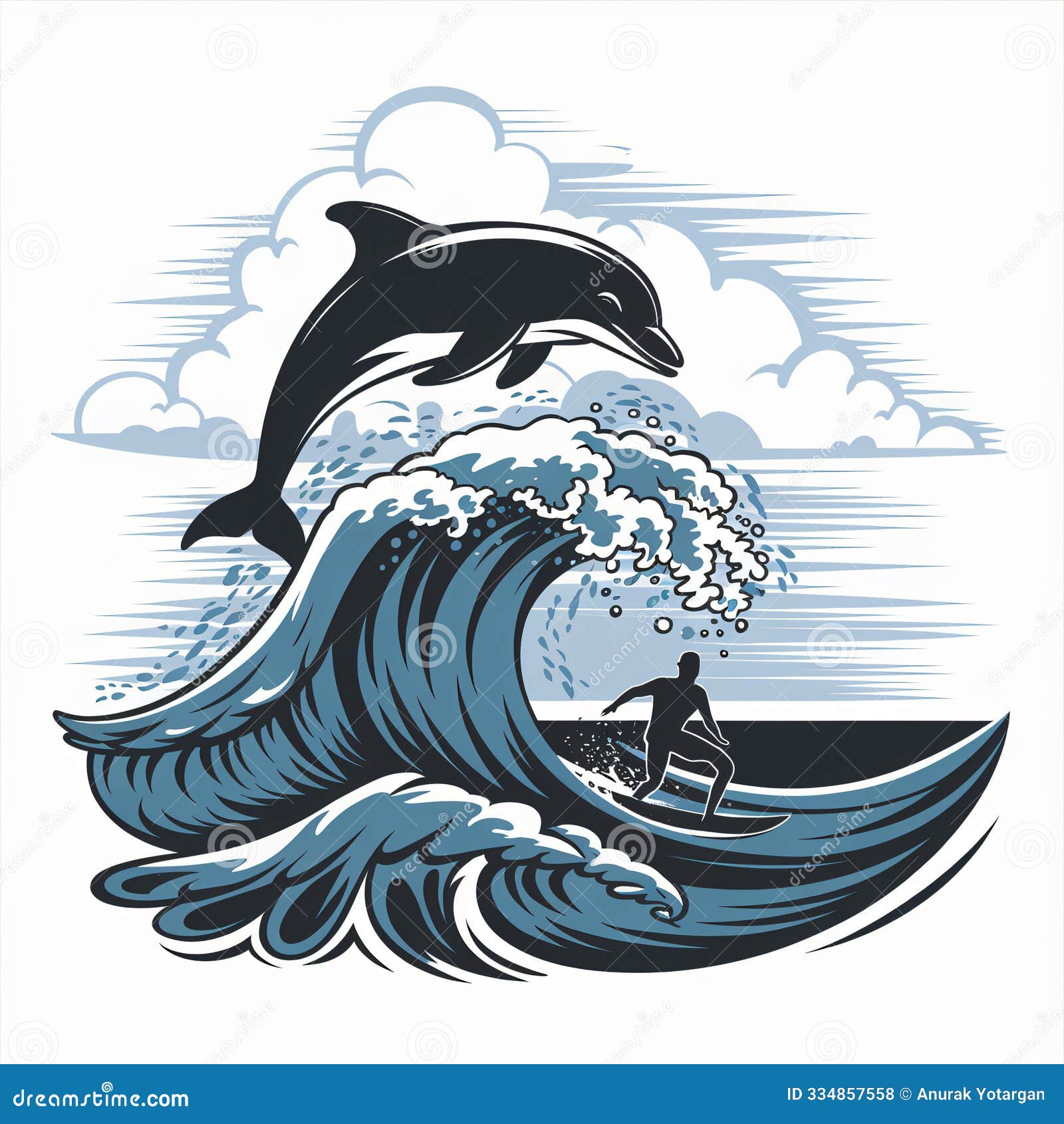 Jumping dolphin symbol stock illustration. Illustration of life - 334857558