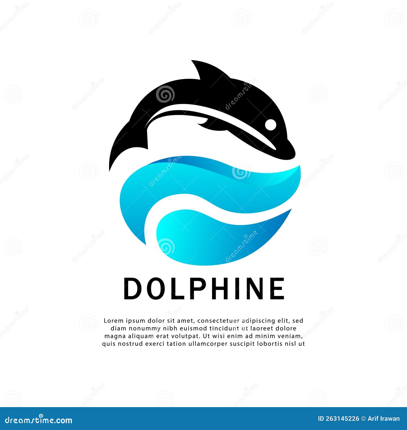 JUMPING DOLPHIN on WATER LOGO DESIGN Stock Illustration - Illustration ...