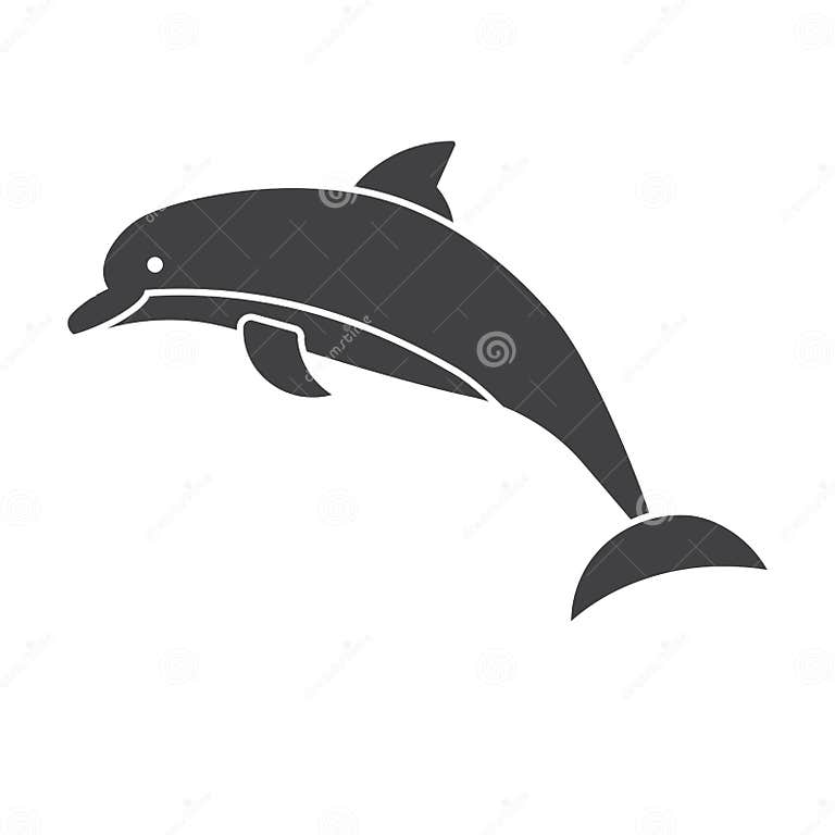 Jumping dolphins icon stock vector. Illustration of playing - 94651339