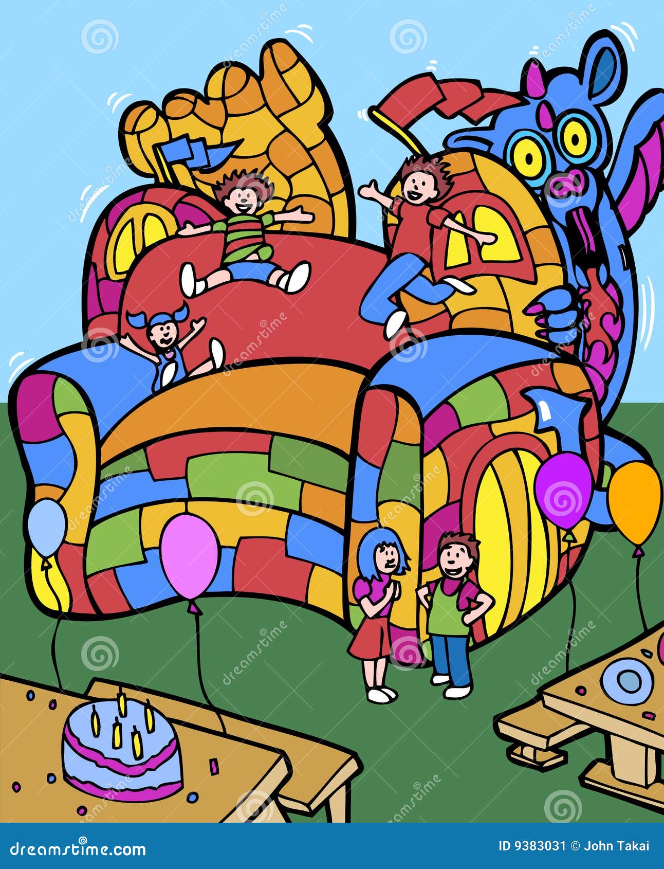 Mattress Bouncing Cartoon Vector | CartoonDealer.com #10575647