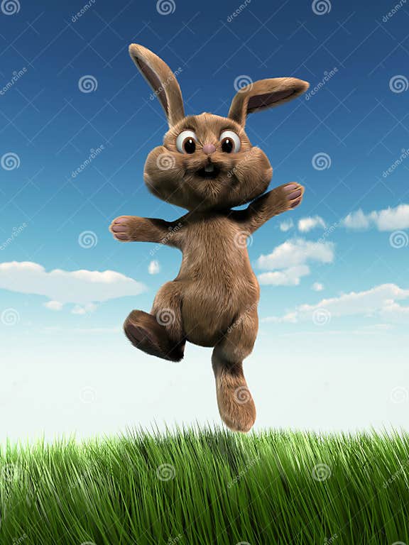 Jumping easter bunny stock illustration. Illustration of bunny - 18584400