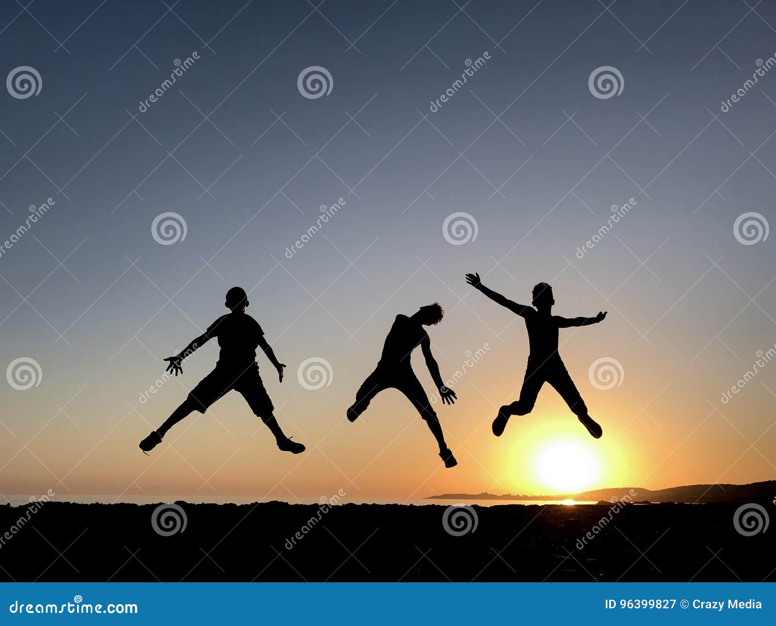 Jumping of Energetic and Dynamic Youngsters Stock Image - Image of ...