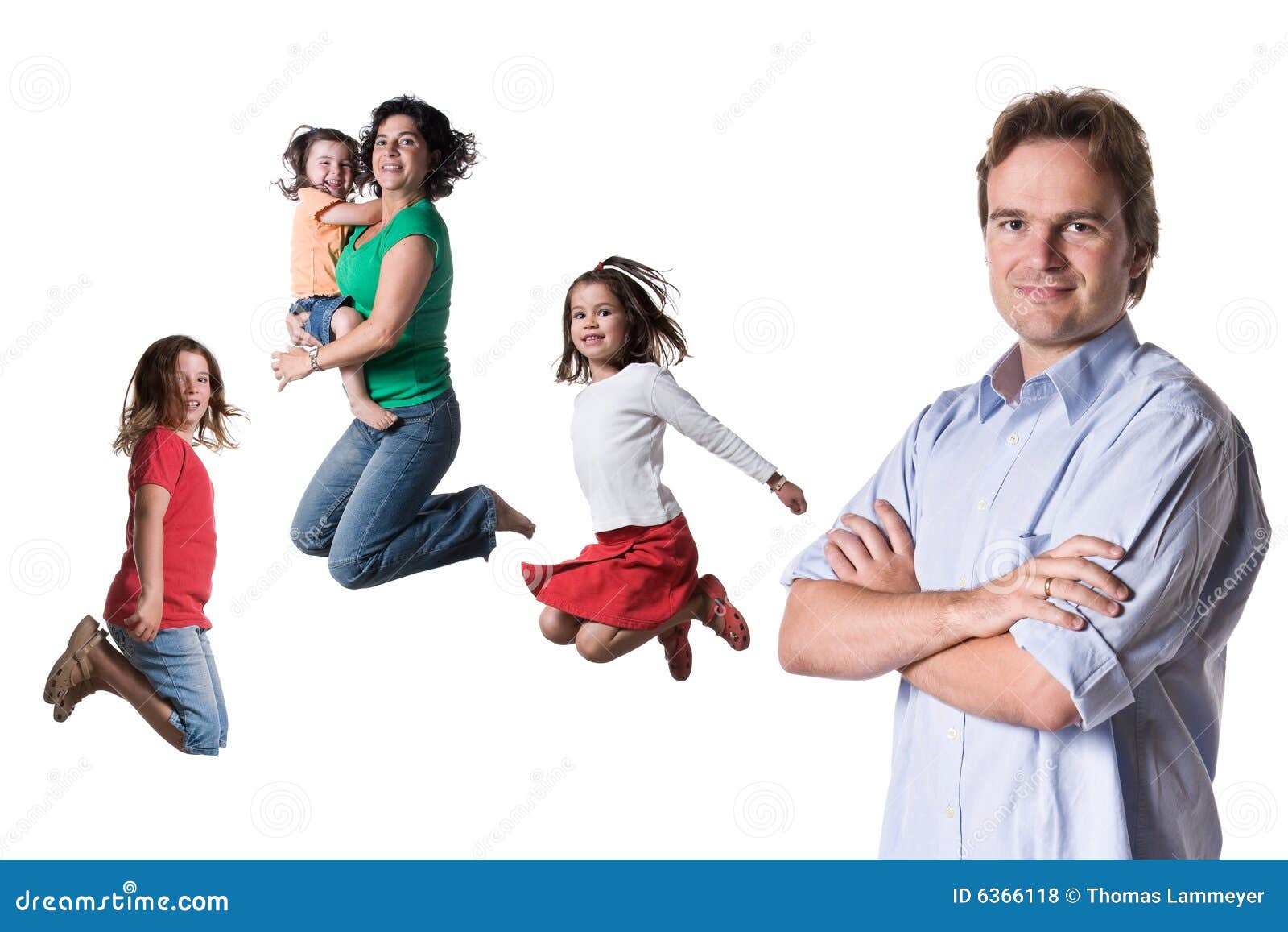 Jumping family stock photo. Image of people, mother, sister - 6366118