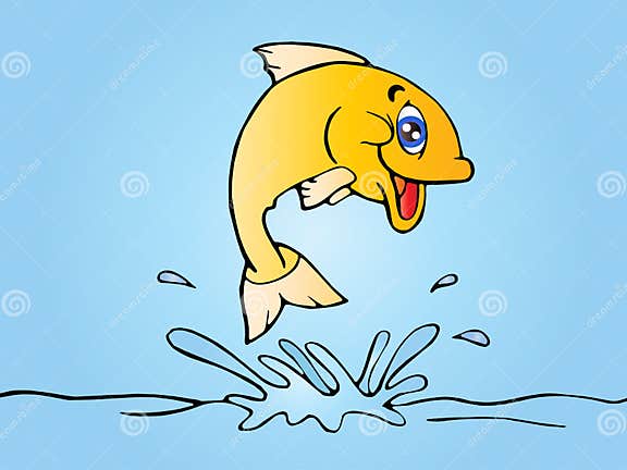 Jumping fish stock illustration. Illustration of animated - 13106623