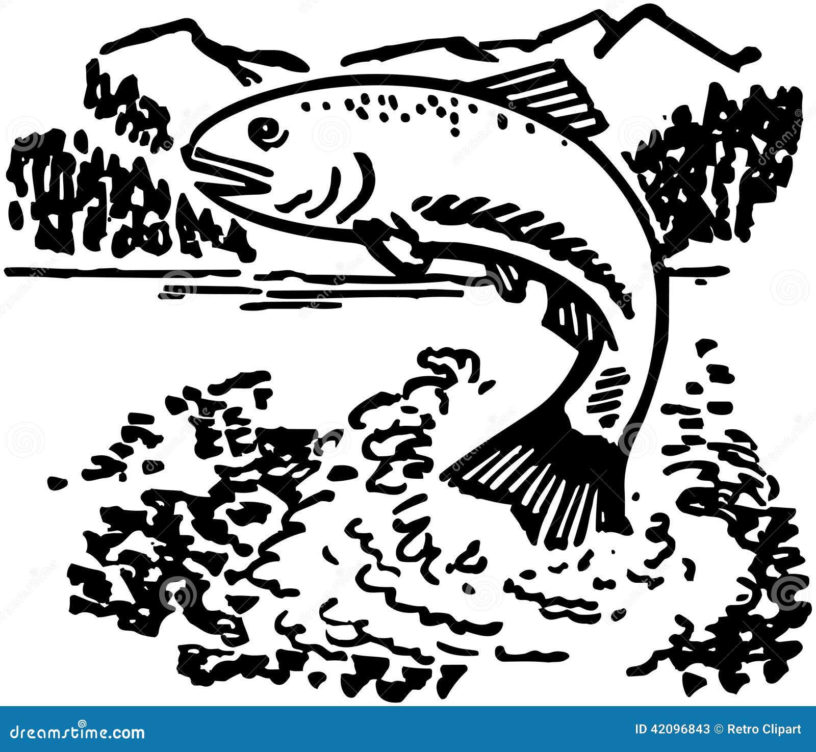 Jumping Fish stock vector. Illustration of fish, graphics - 42096843