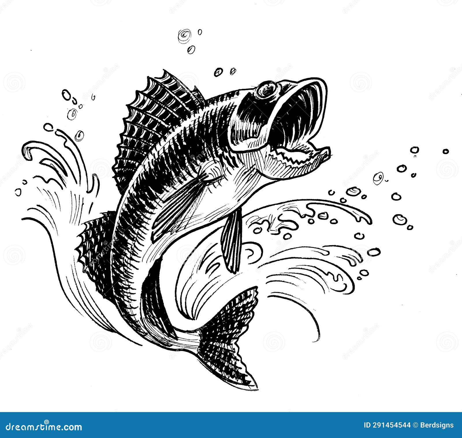 Jumping fish stock illustration. Illustration of jumping - 291454544