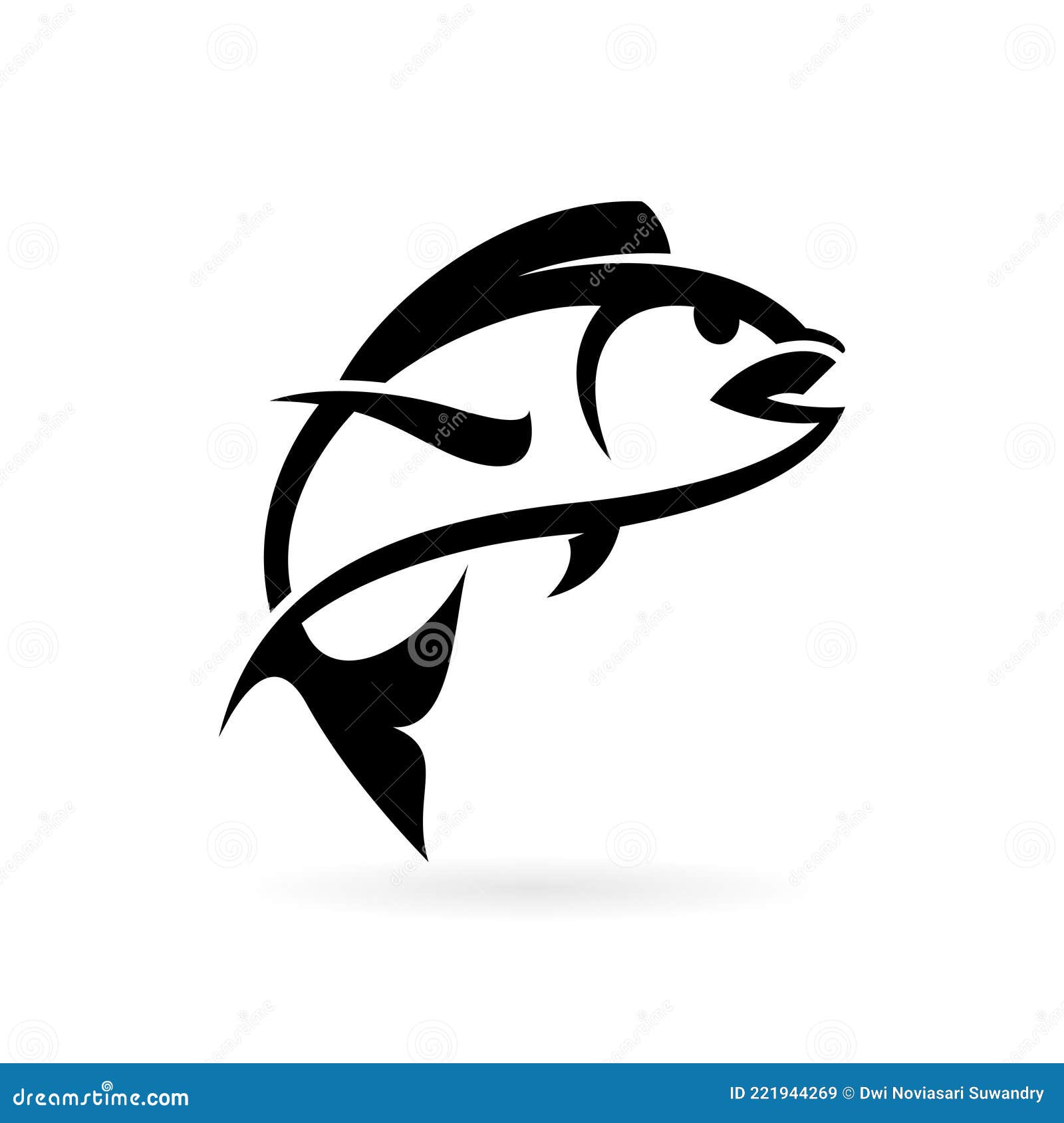 Jumping Fish Logo Vector Template Stock Vector - Illustration of marin ...