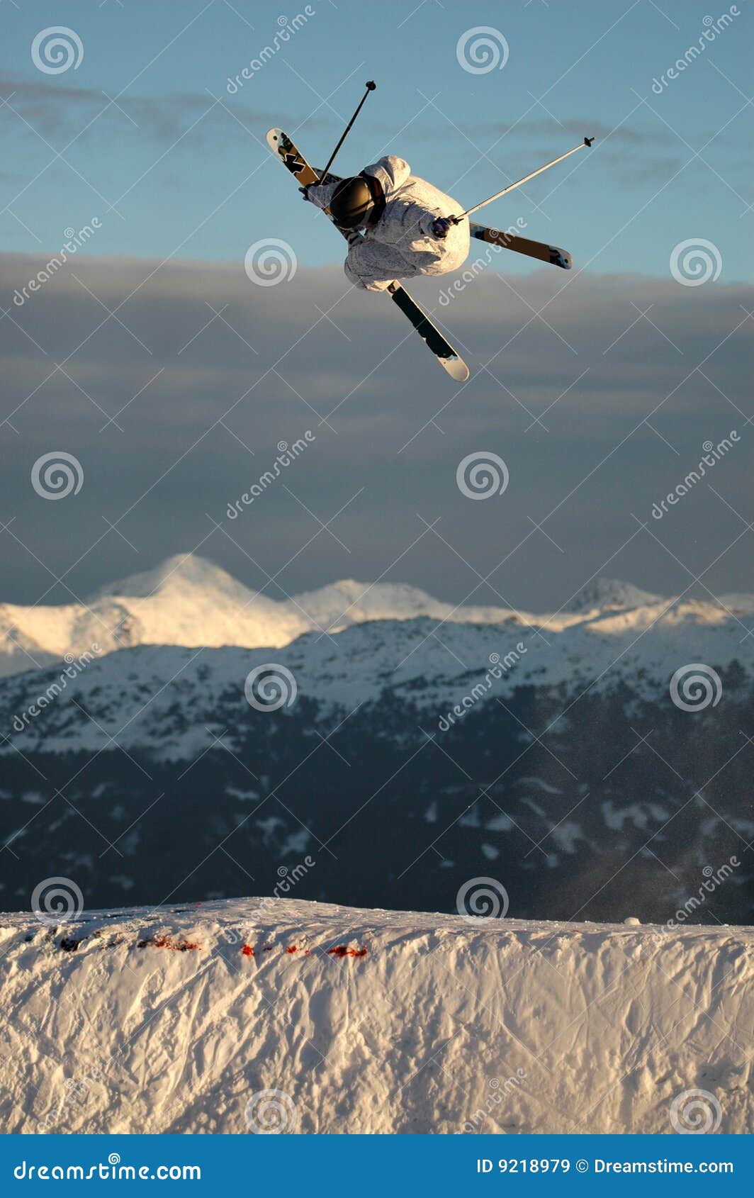Jumping freestyle skier stock image. Image of energy, kaunertal - 9218979