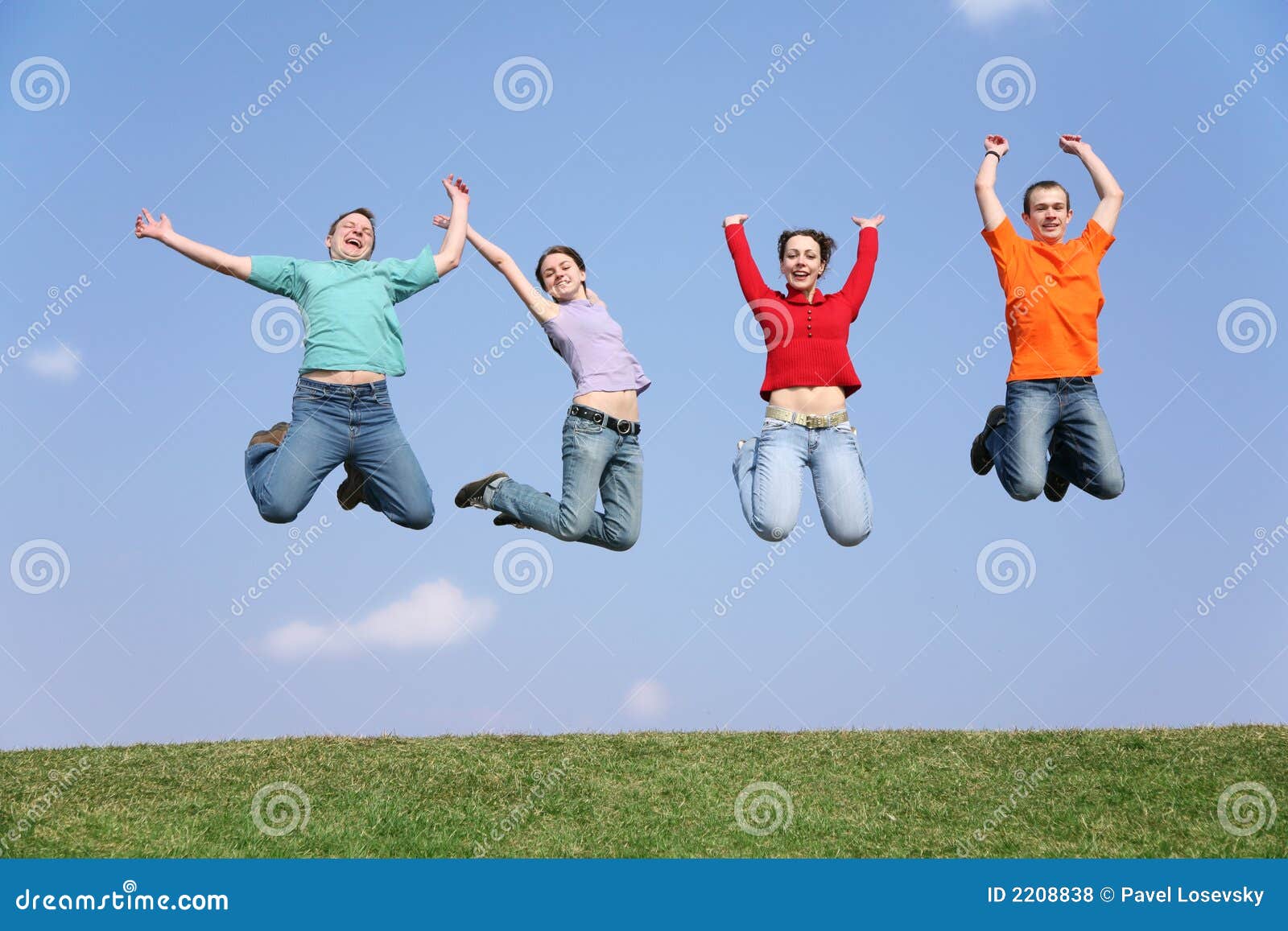 Jumping friends stock photo. Image of freedom, organization - 2208838