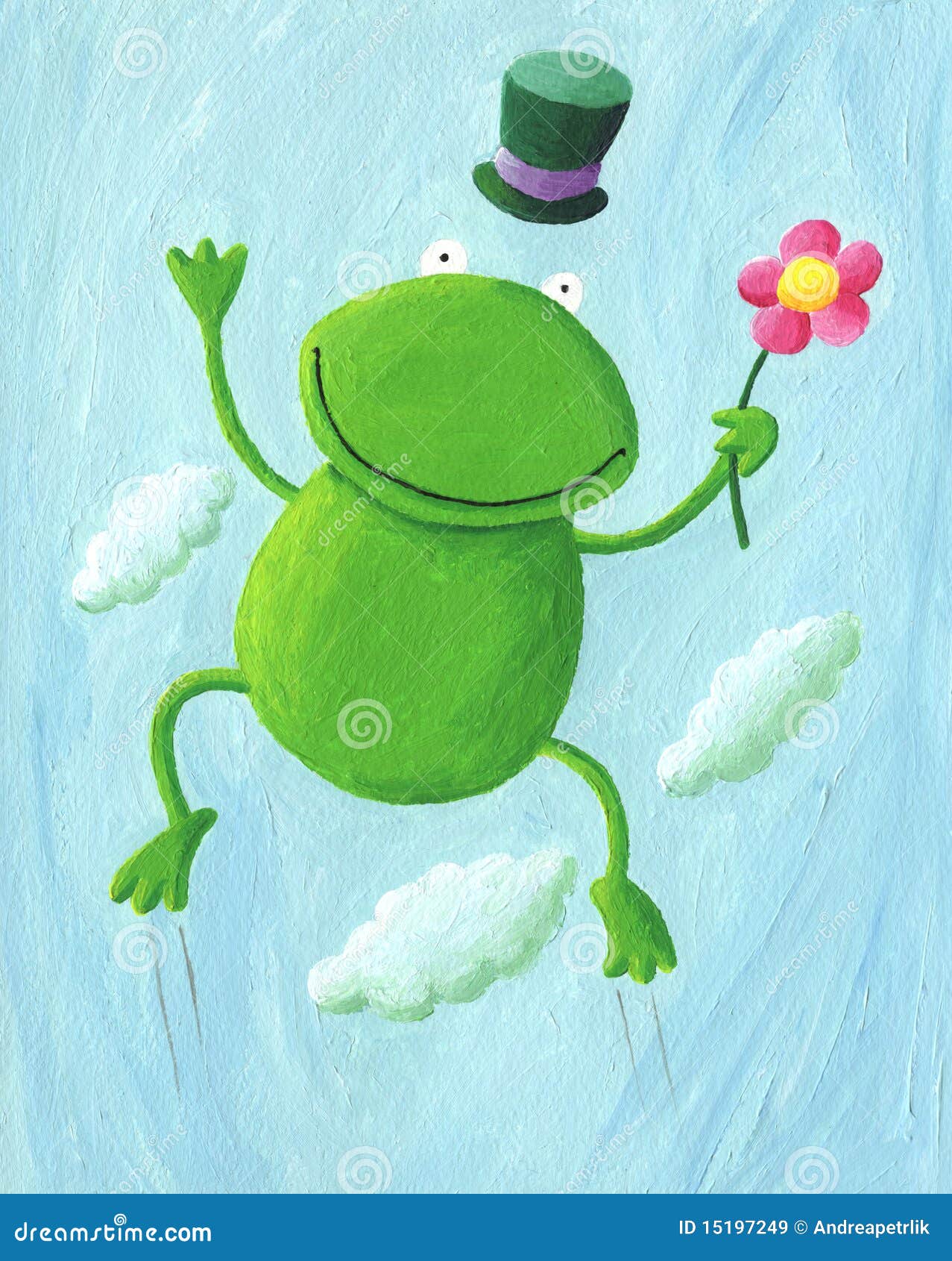 Jumping Frog. Cartoon Animation Sequence With Amphibian Movement. Side ...