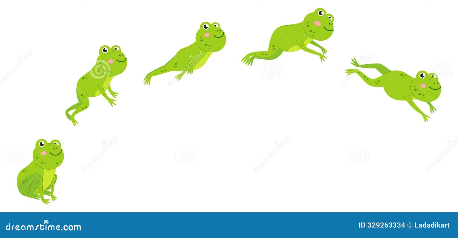 Jumping Frog. Cartoon Animation Sequence With Amphibian Movement. Side ... Jumping Frog. Cartoon Animation Sequence With Amphibian Movement. Side ...