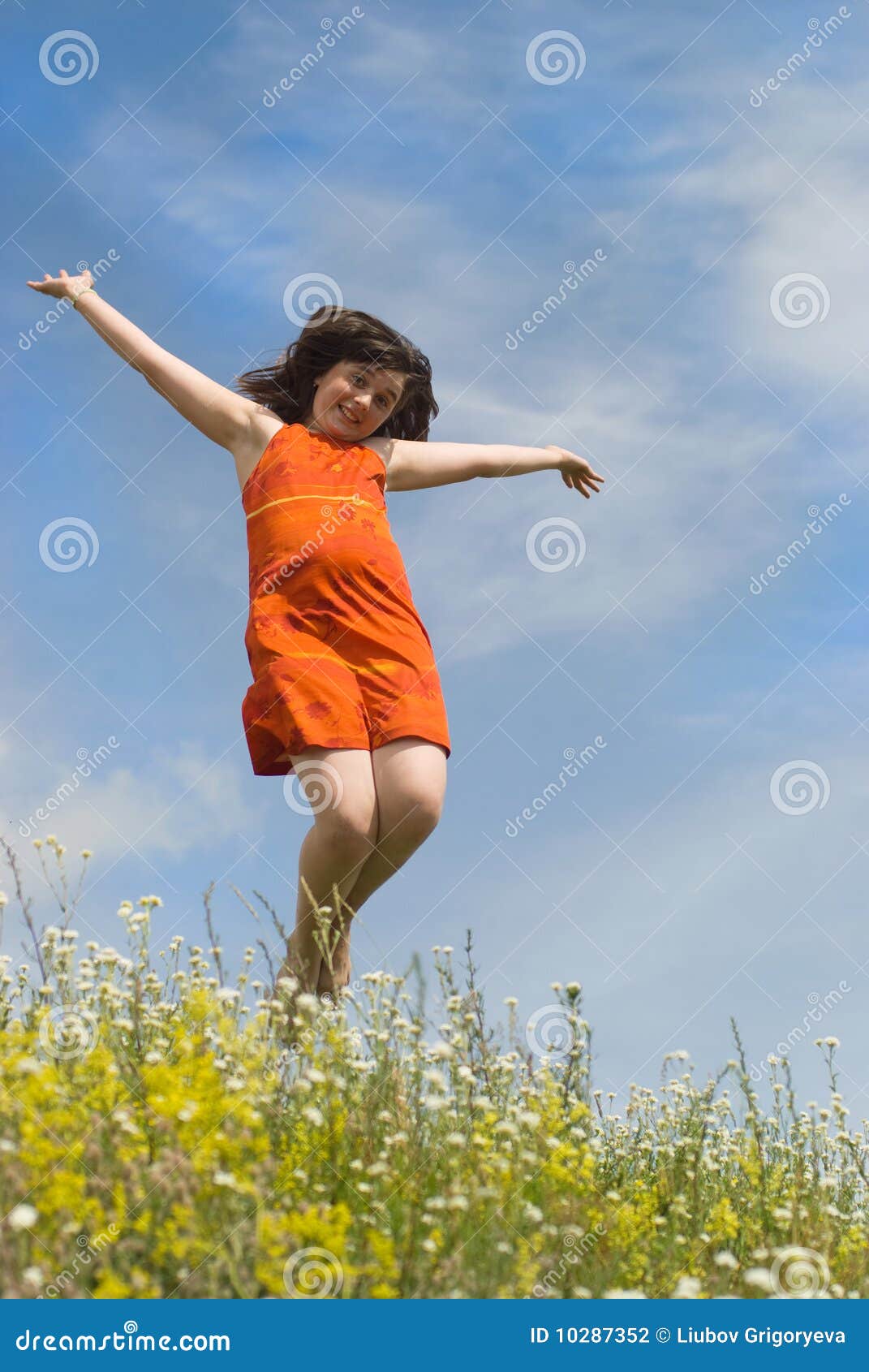 Jumping girl stock photo. Image of clothing, exercise - 10287352