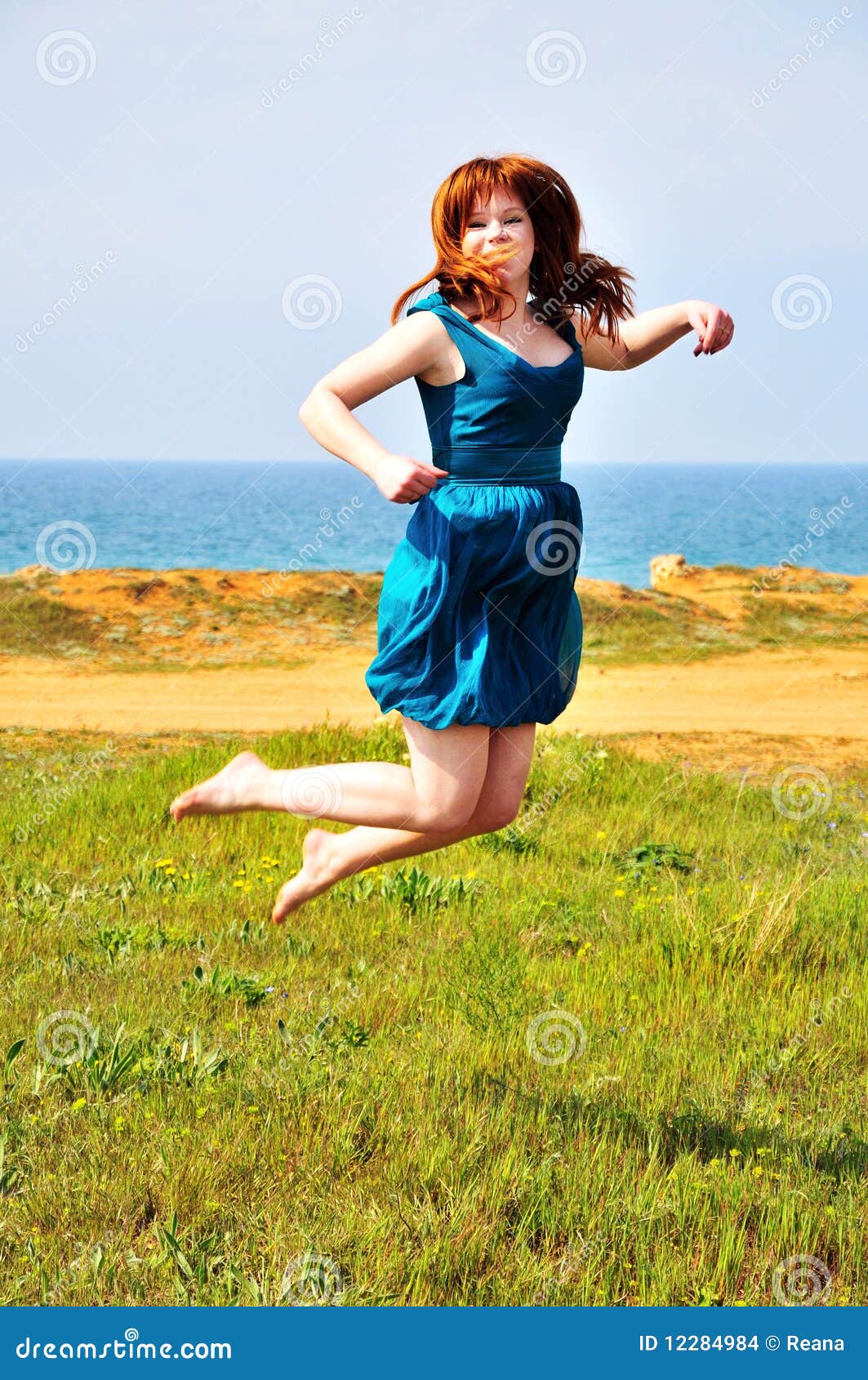 Jumping girl stock photo. Image of recreation, jumping - 12284984