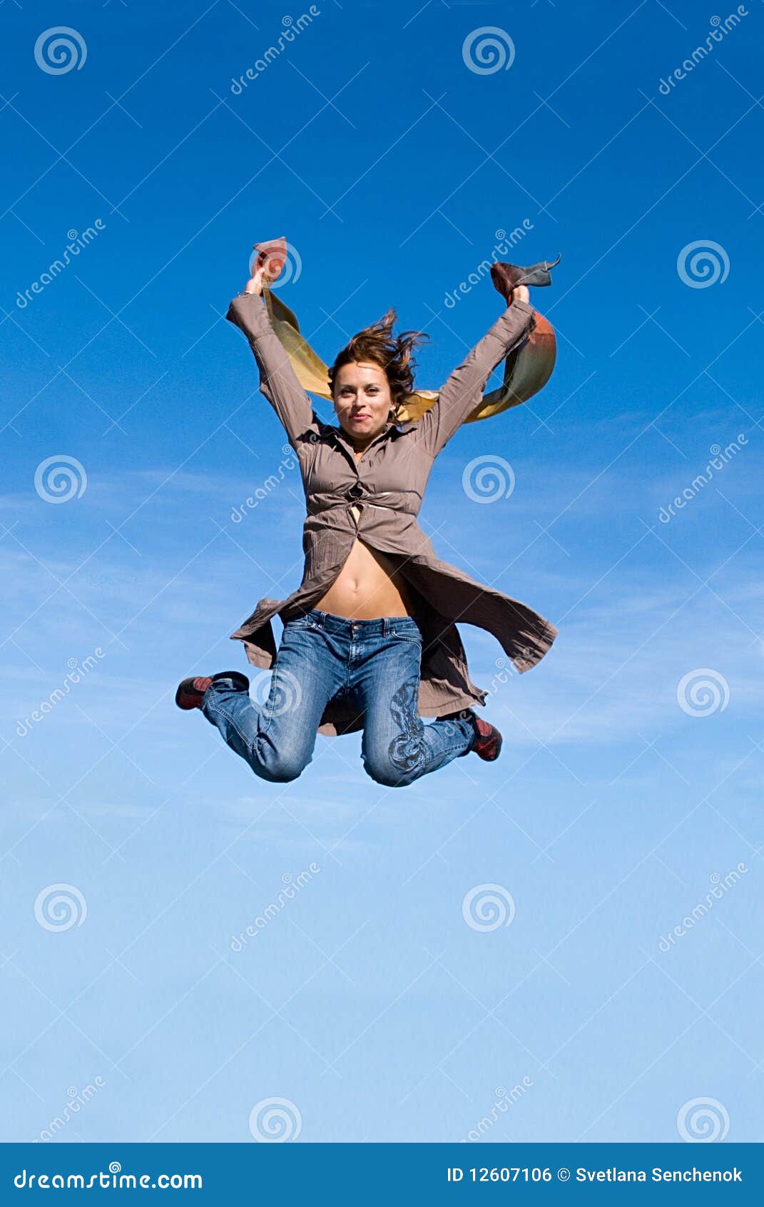 Jumping girl stock photo. Image of excited, leisure, action - 12607106