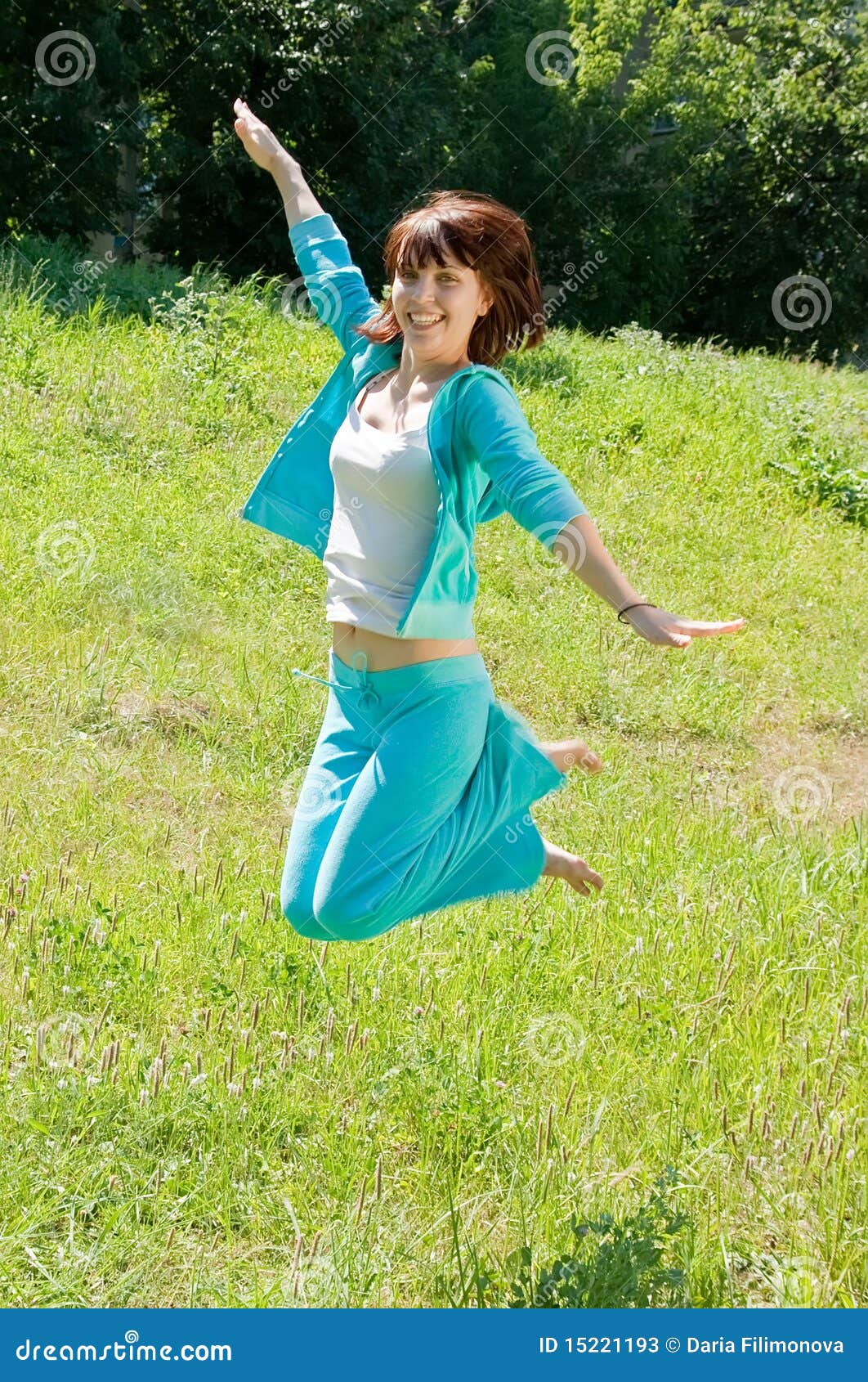 Jumping girl stock image. Image of leisure, active, freedom - 15221193