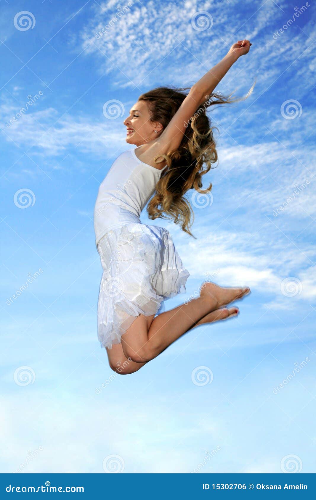 Jumping girl stock photo. Image of jumping, healthy, lifestyles - 15302706