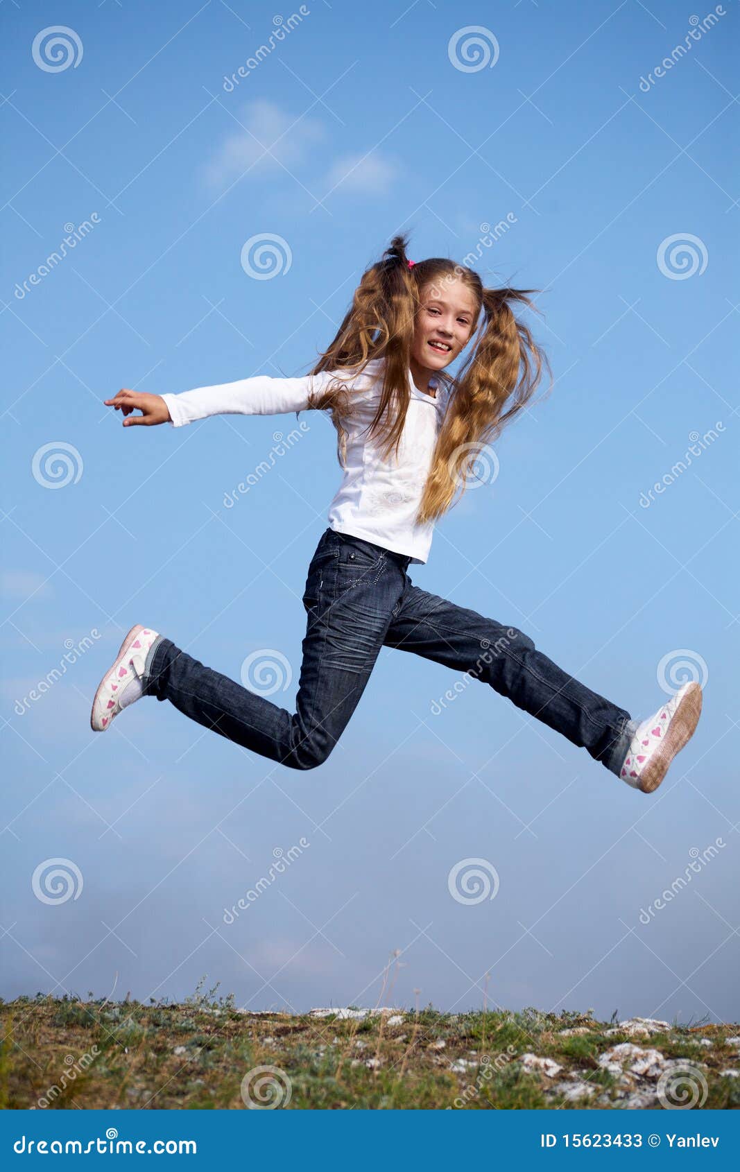 Jumping girl stock image. Image of background, family - 15623433