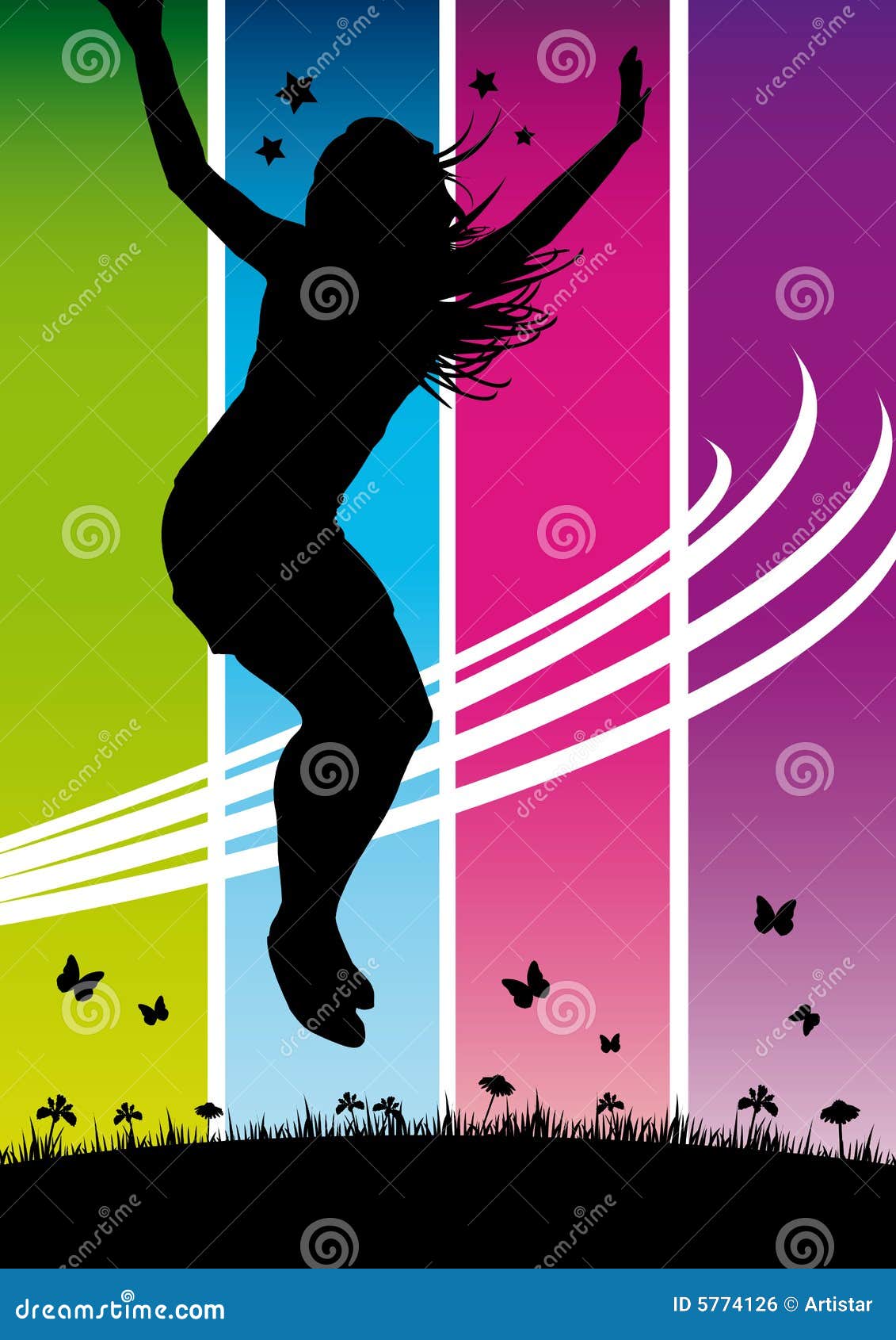 Jumping girl stock illustration. Illustration of girls - 5774126