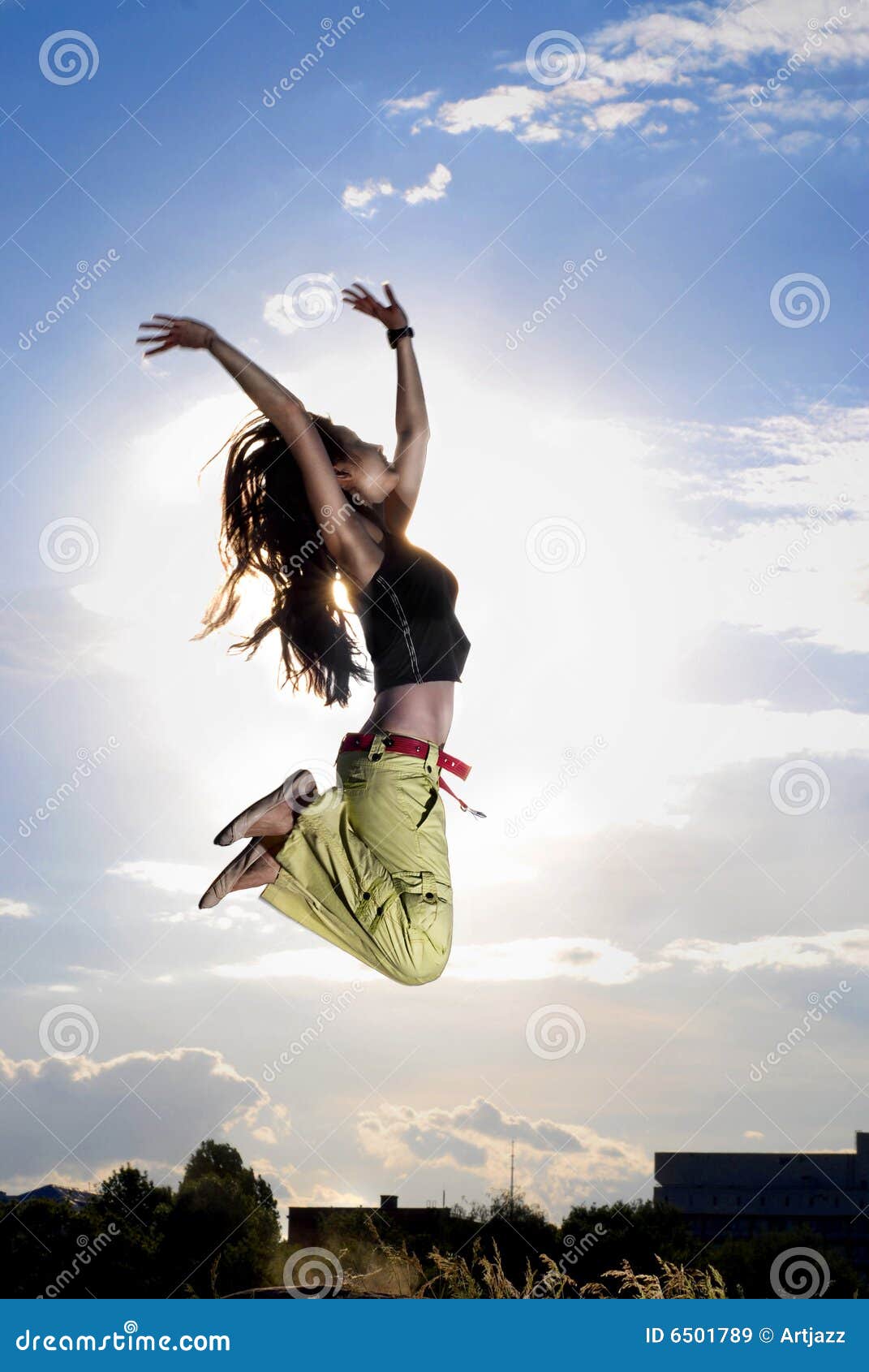 Jumping girl stock image. Image of jump, outdoors, woman - 6501789