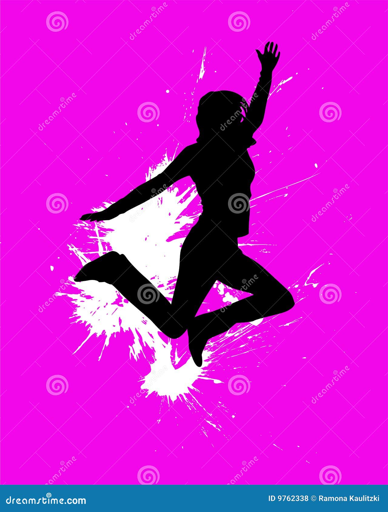 Jumping girl stock vector. Illustration of beautiful, line - 9762338
