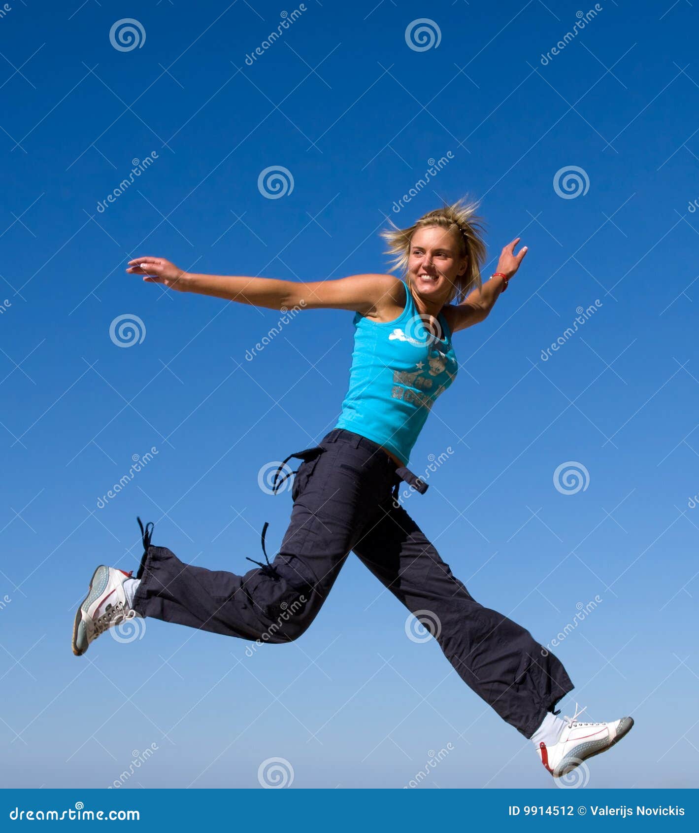Jumping girl stock photo. Image of clothing, freedom, carefree - 9914512