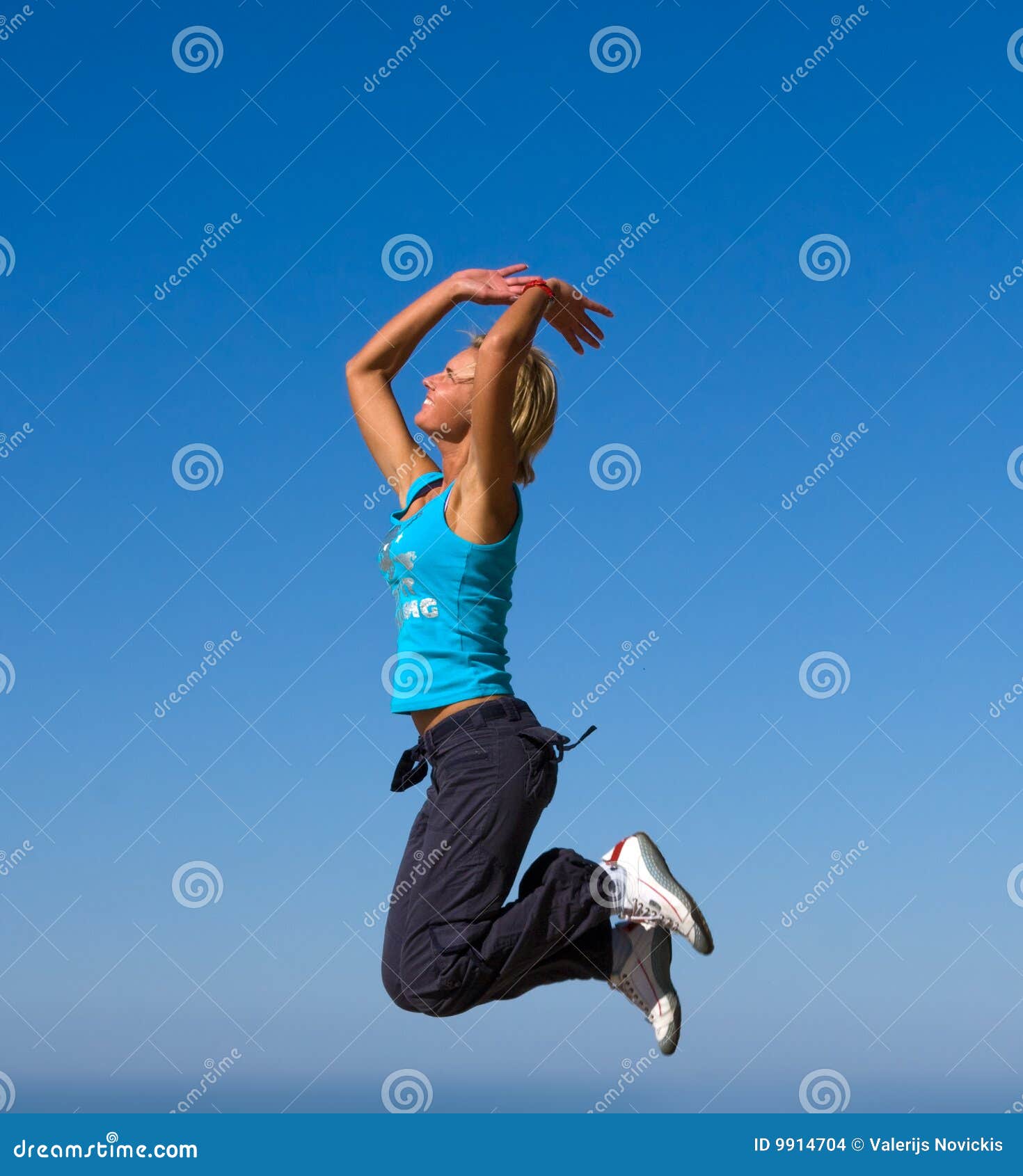 Jumping girl stock photo. Image of female, happiness, enjoyment - 9914704