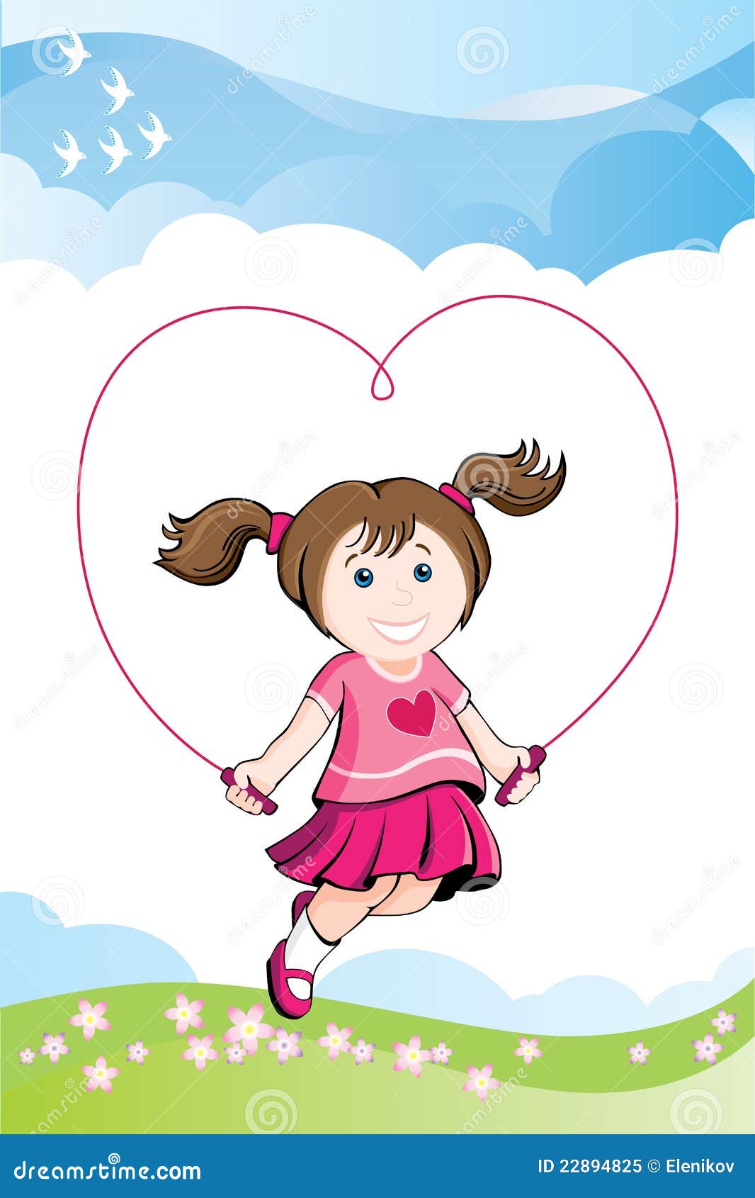 Jumping girl in love stock vector. Illustration of love - 22894825