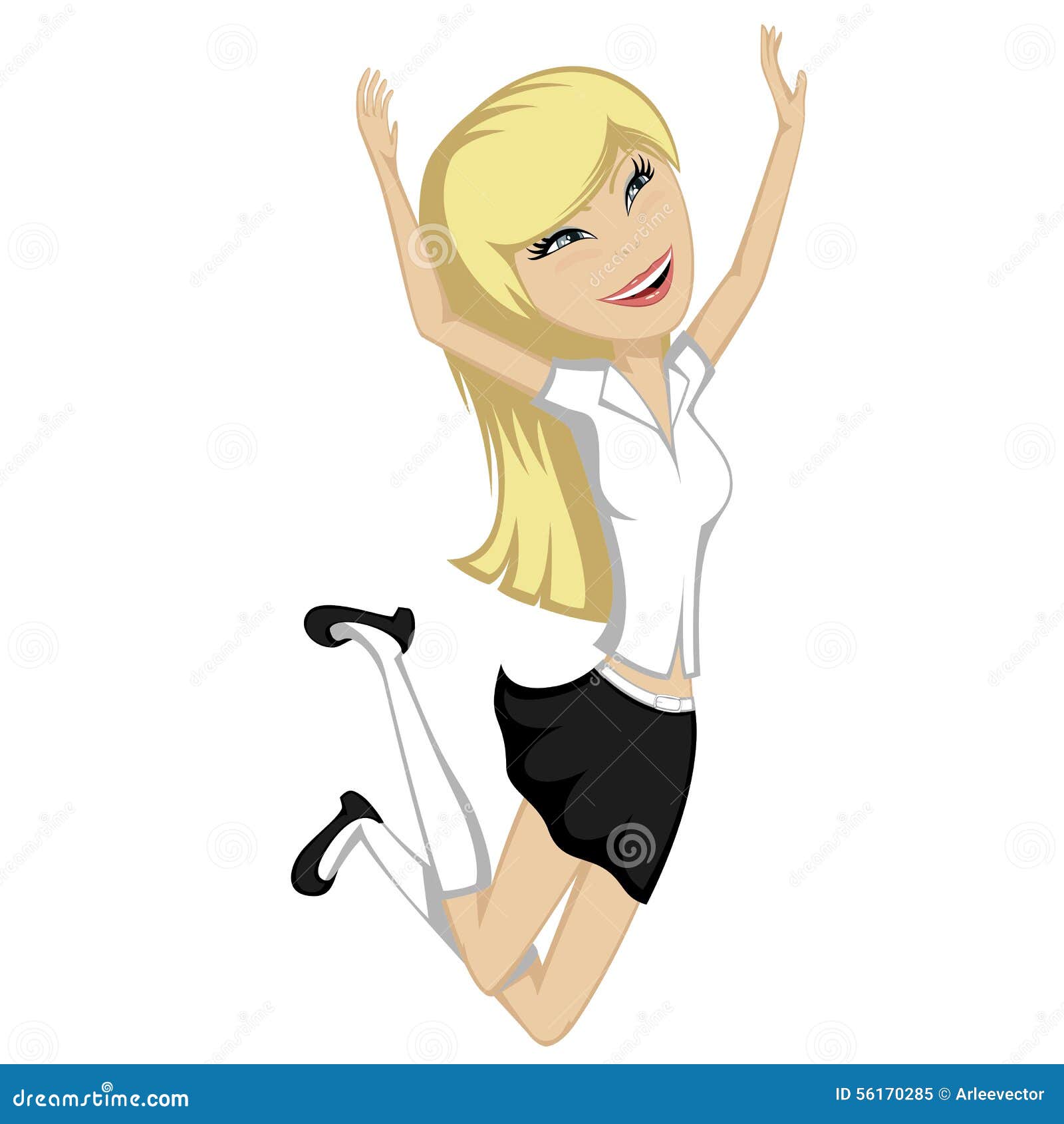 Jumping girl stock vector. Illustration of female, body - 56170285