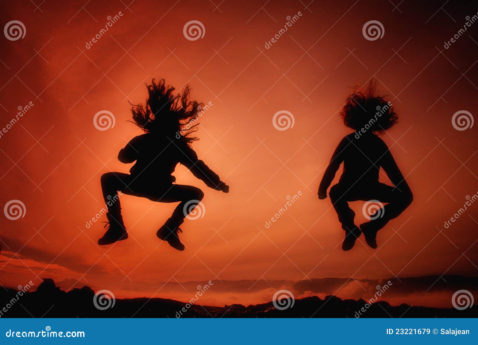 Jumping Girls Having Fun at Sunset Stock Image - Image of life, girls ...