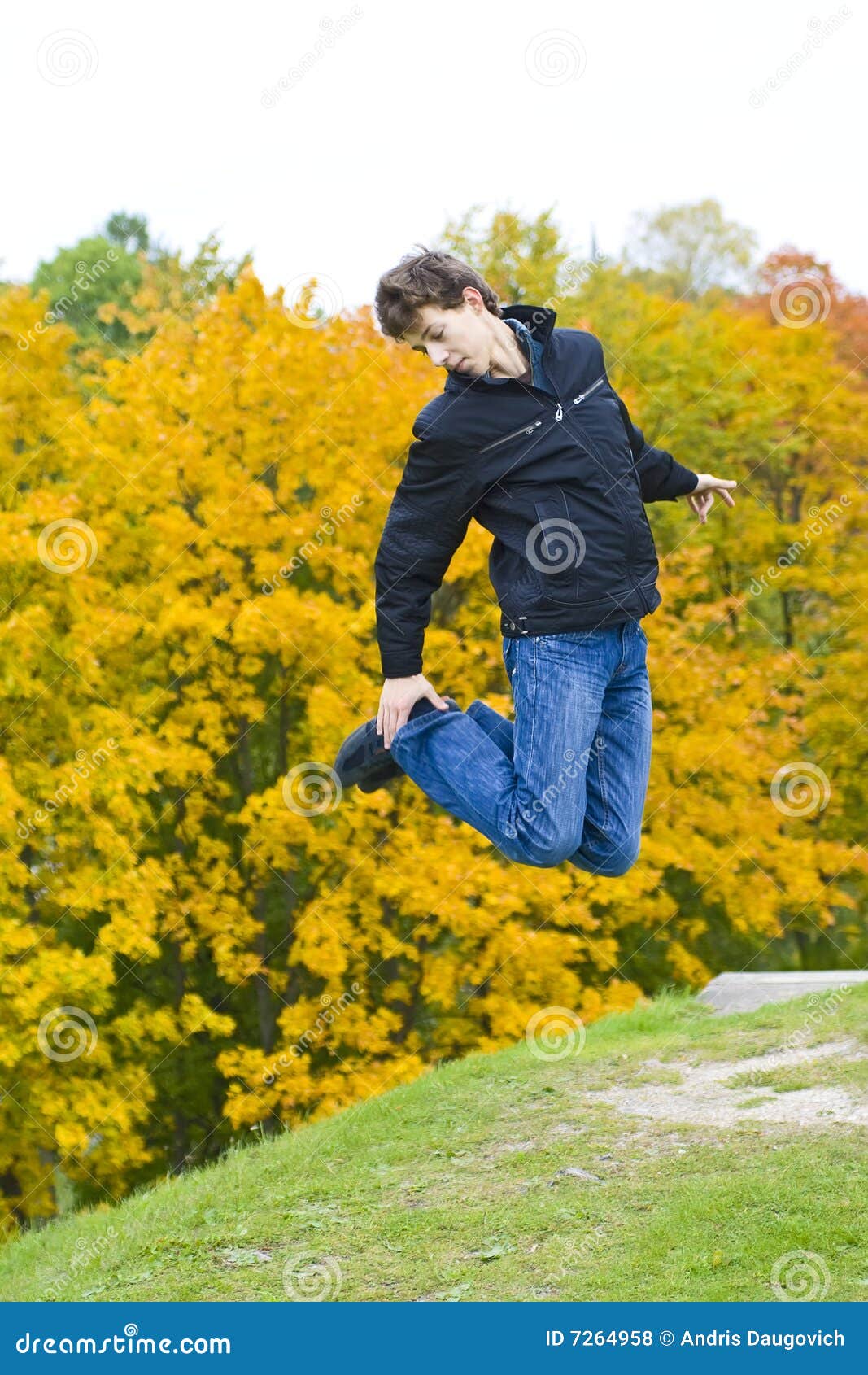 Jumping guy stock photo. Image of sports, autumn, people - 7264958