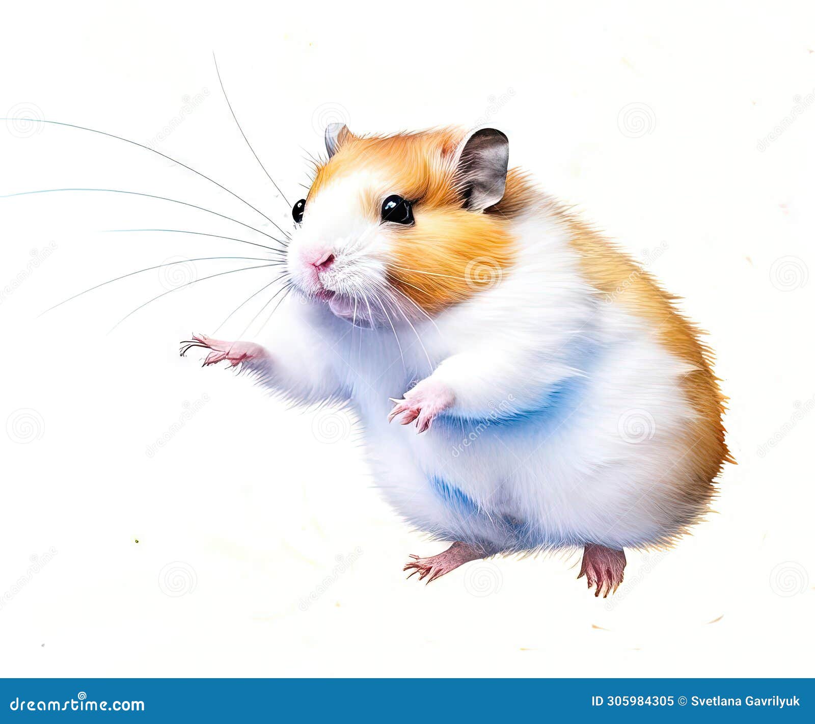 Hamster In The Jump. Funny Hamster, Flying. Cute Little Hamster Try ...