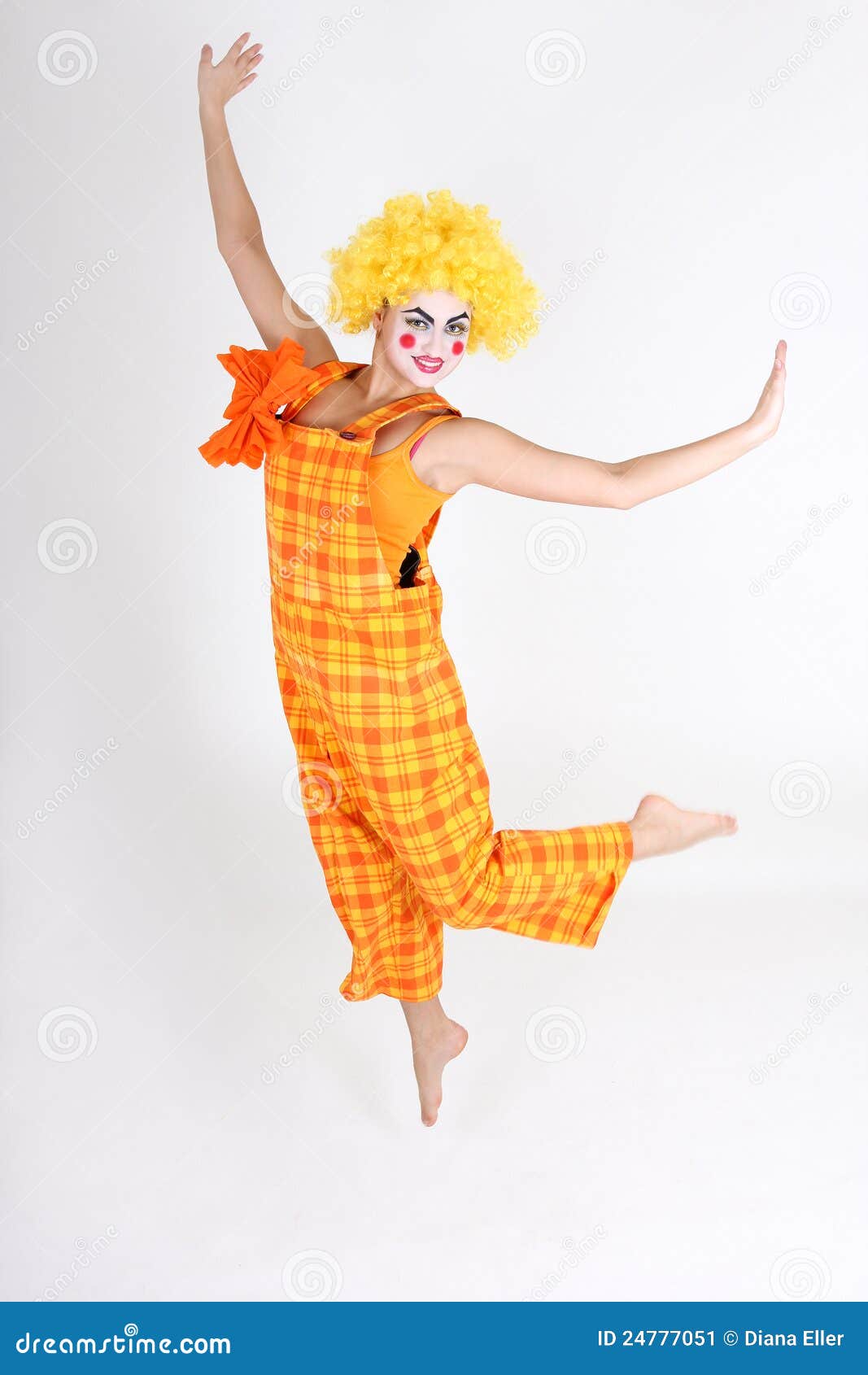 Jumping Happy Clown in Costume Stock Image - Image of funny, hair: 24777051