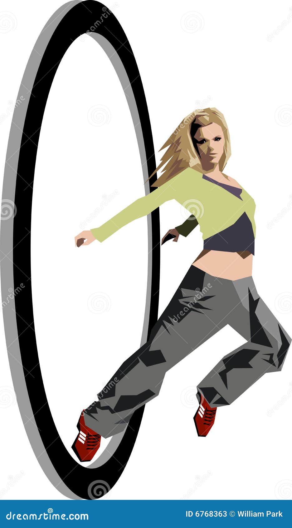 Jumping through hoop stock vector. Illustration of fitness - 6768363
