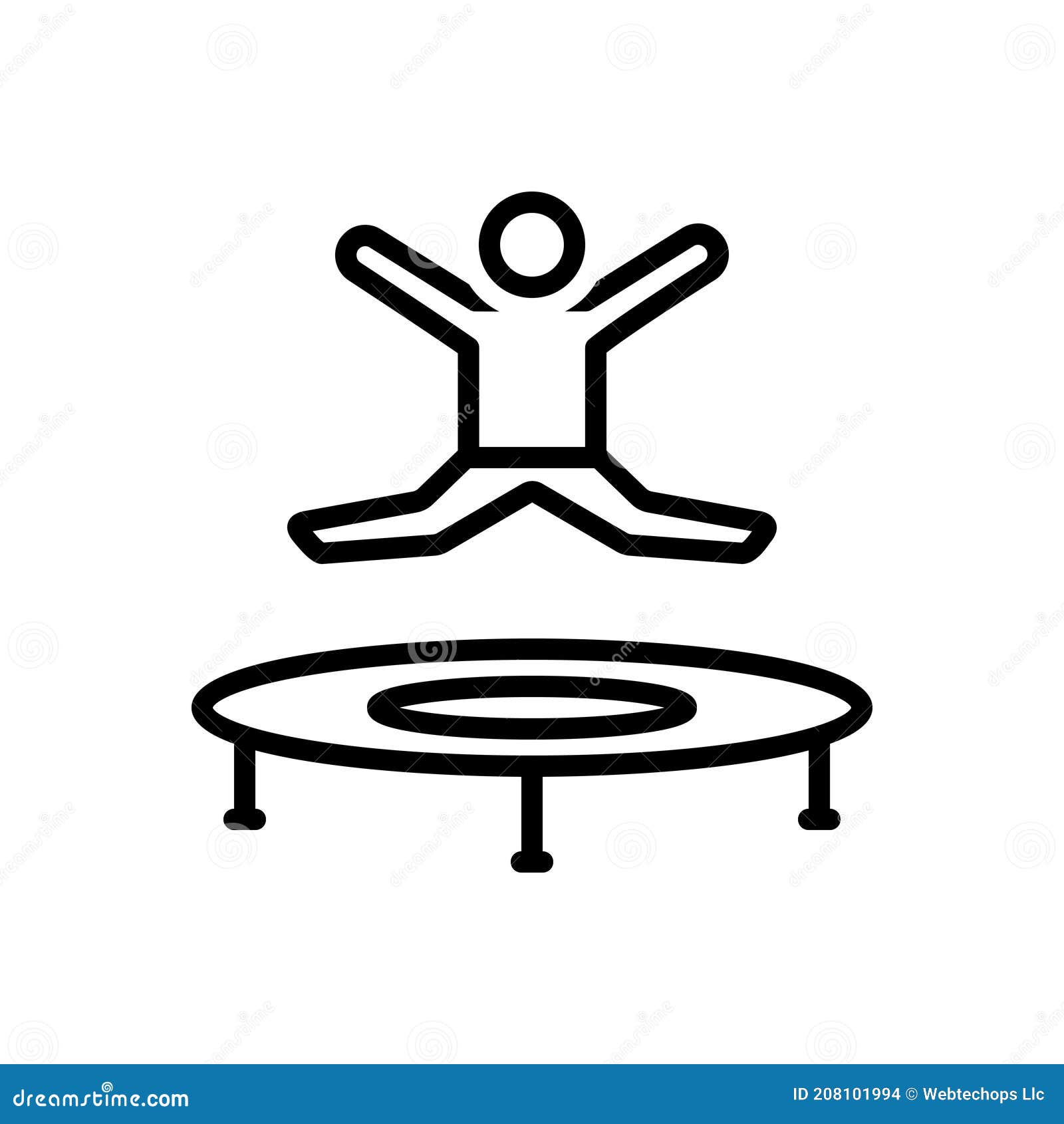 Black Line Icon for Jumping, Jump Up and Joy Stock Vector ...