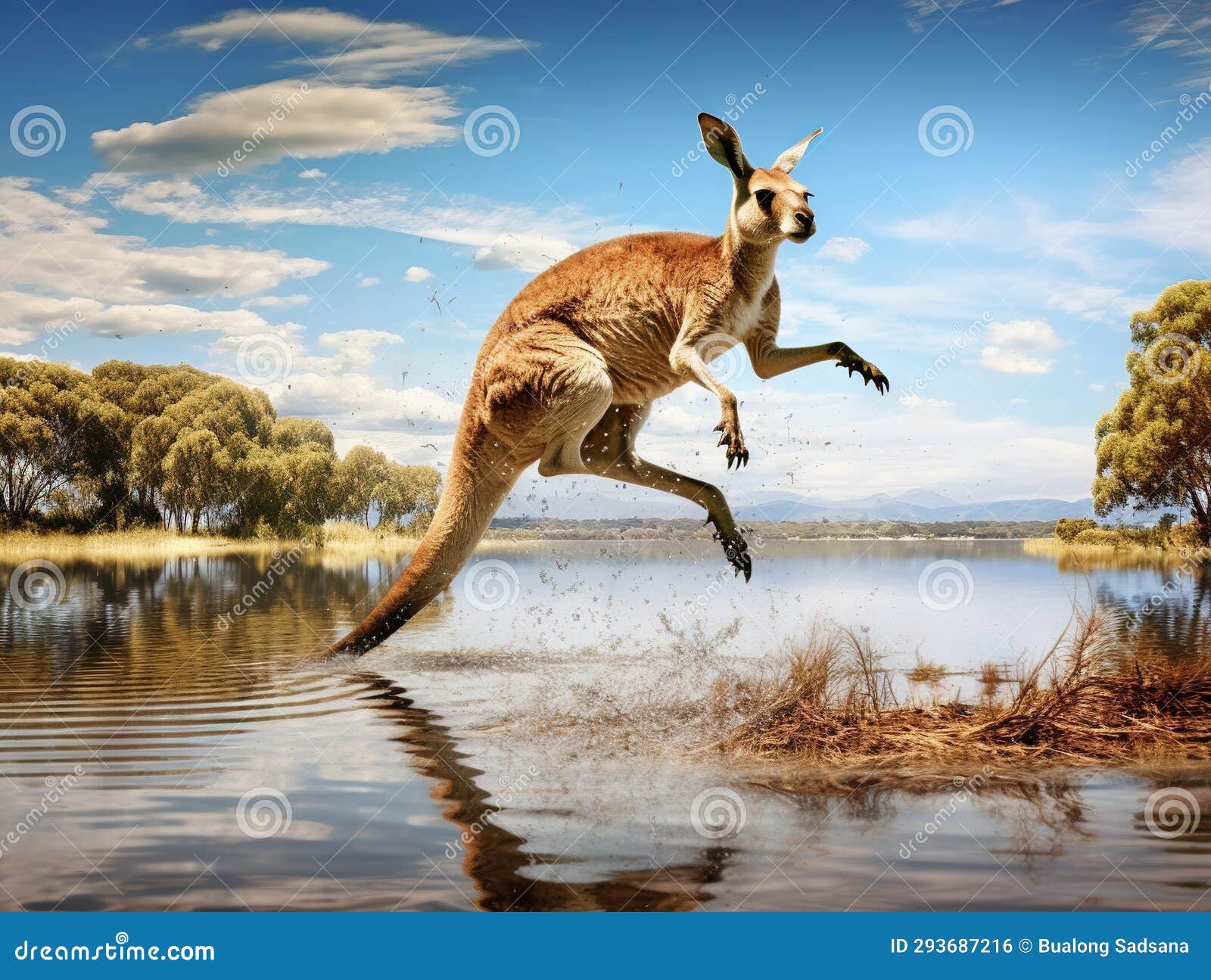 Jumping Kangaroo Logo, Australian Animal Simple Line Art Symbol, Fast ...