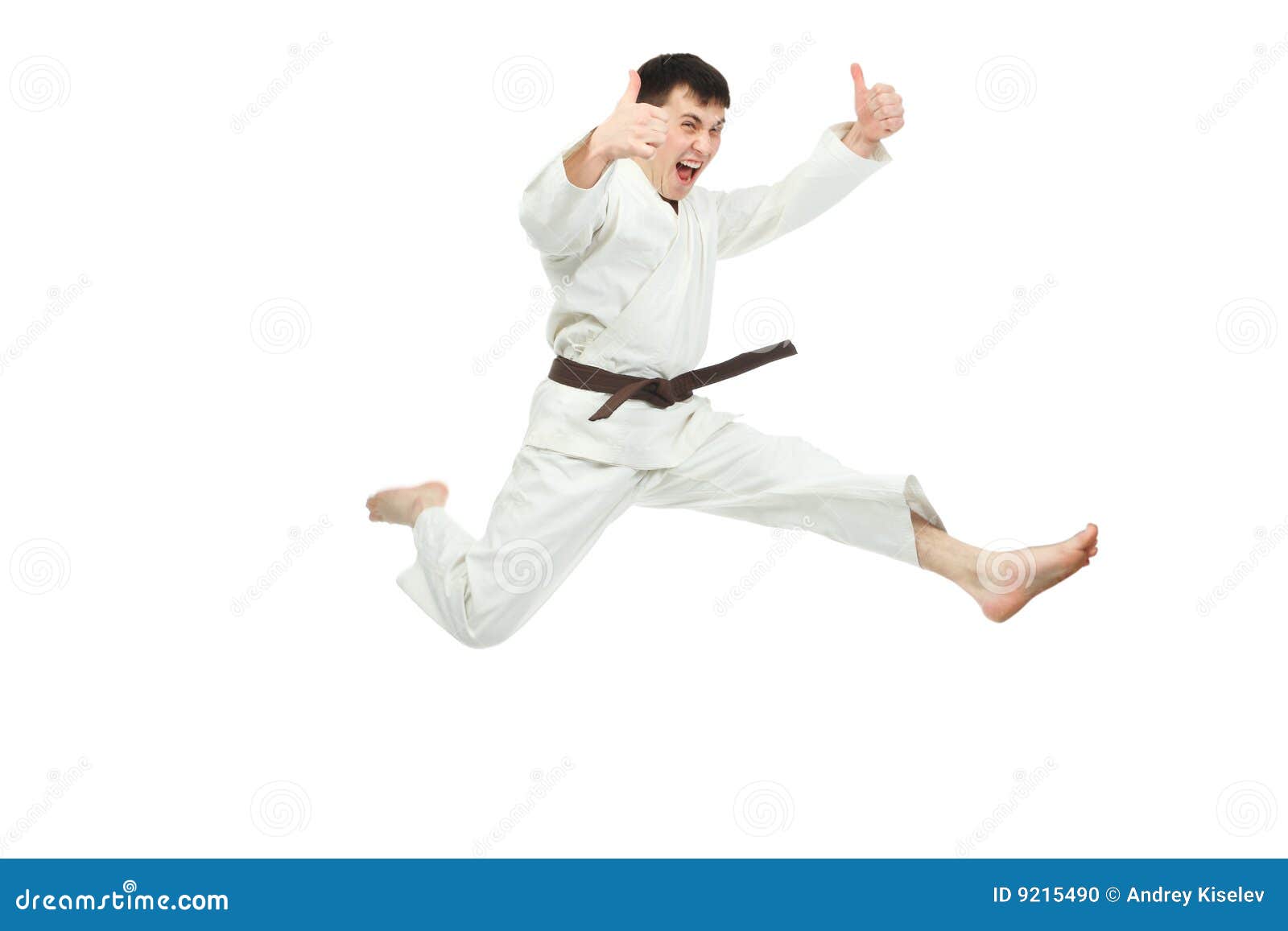 Jumping karateka stock photo. Image of drop, karateka - 9215490