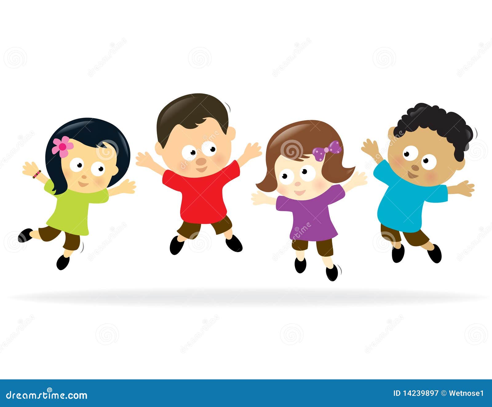 Children Jumping Clipart