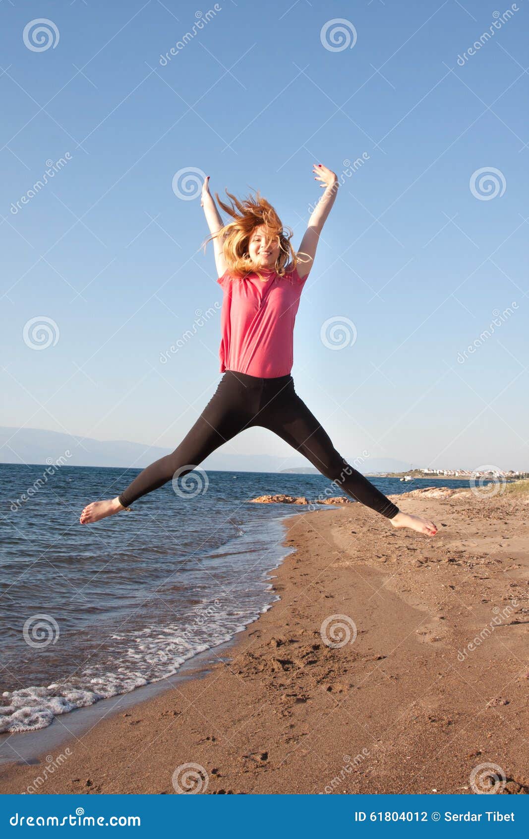 Jumping lady stock photo. Image of modern, friend, happy - 61804012