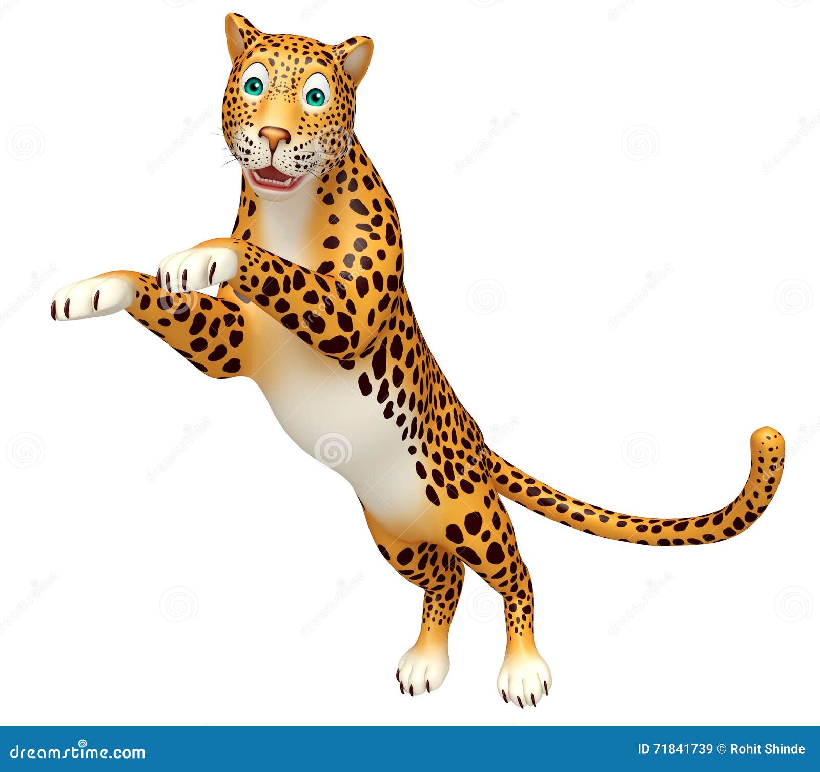 Jumping Leopard Cartoon Character Stock Illustration - Illustration of ...