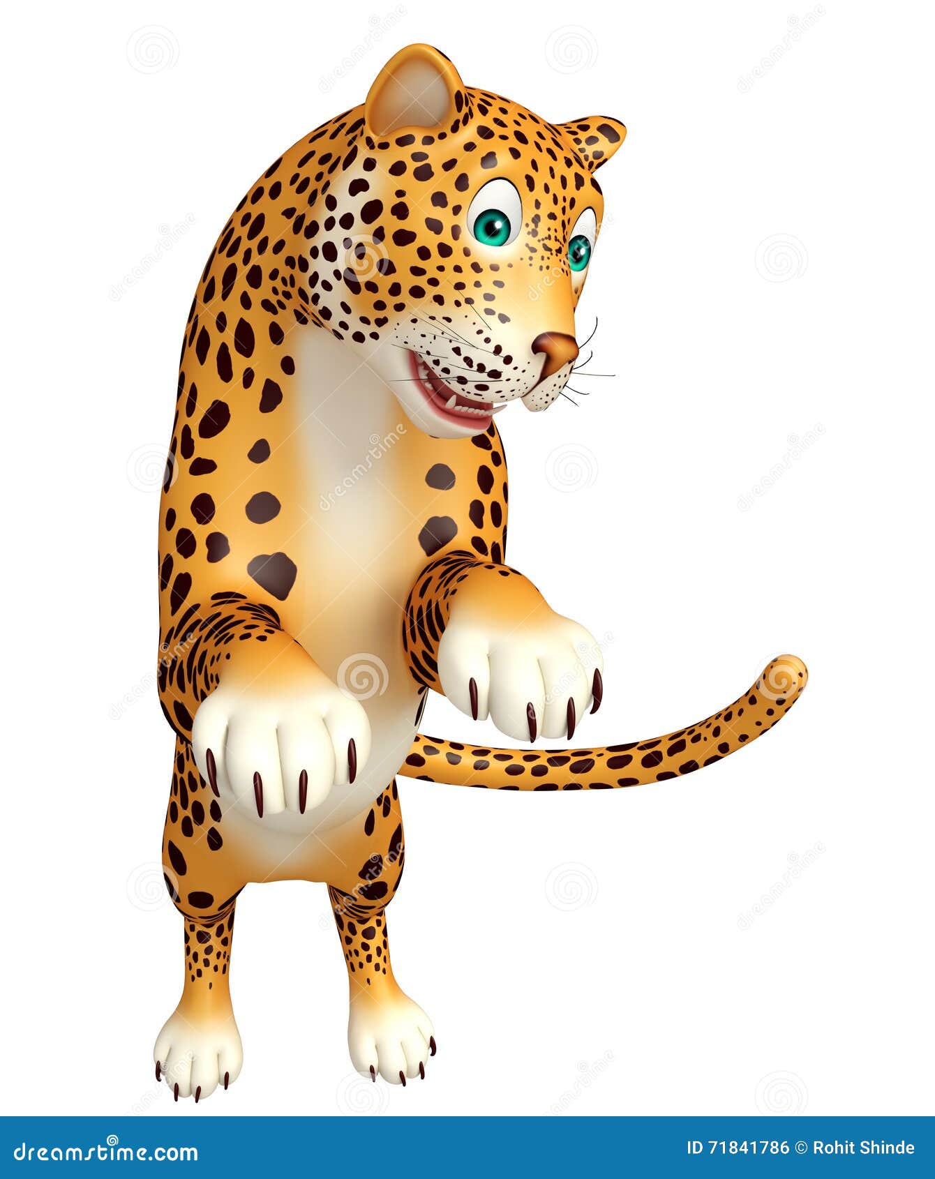 Jumping Leopard Cartoon Character Stock Illustration - Illustration of ...