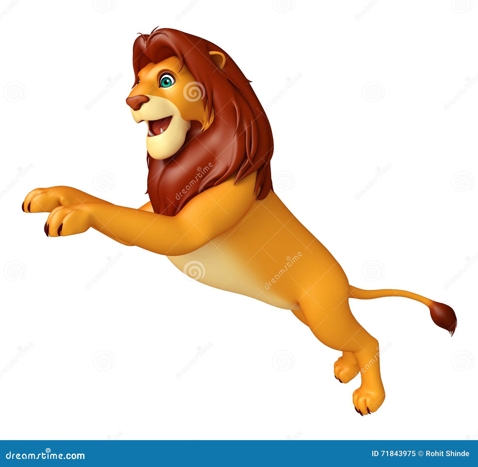 Jumping Lion Cartoon Character Stock Illustration - Illustration of ...