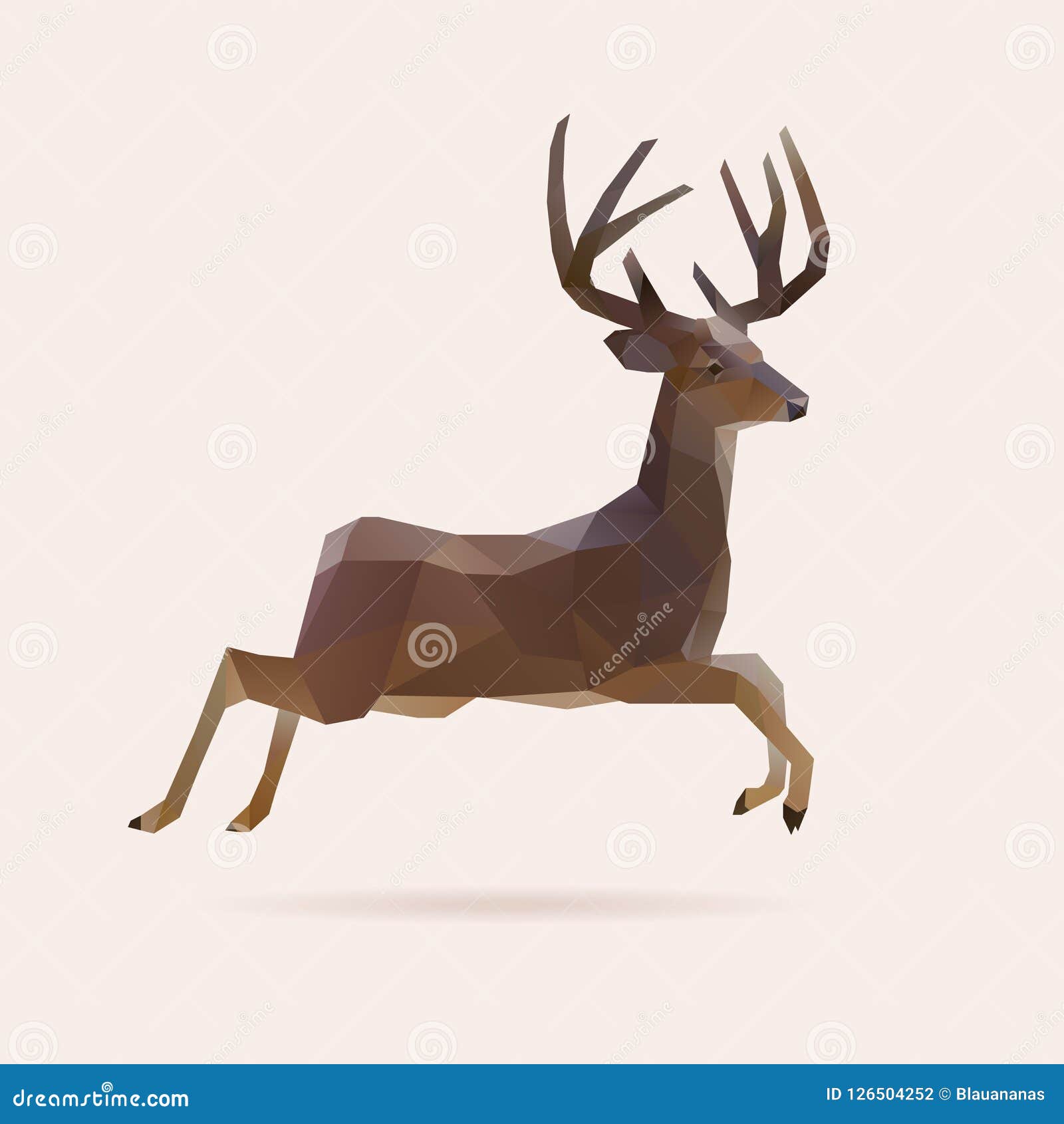 Jumping Polygon Reindeer, Vector Illustration Stock Vector ...