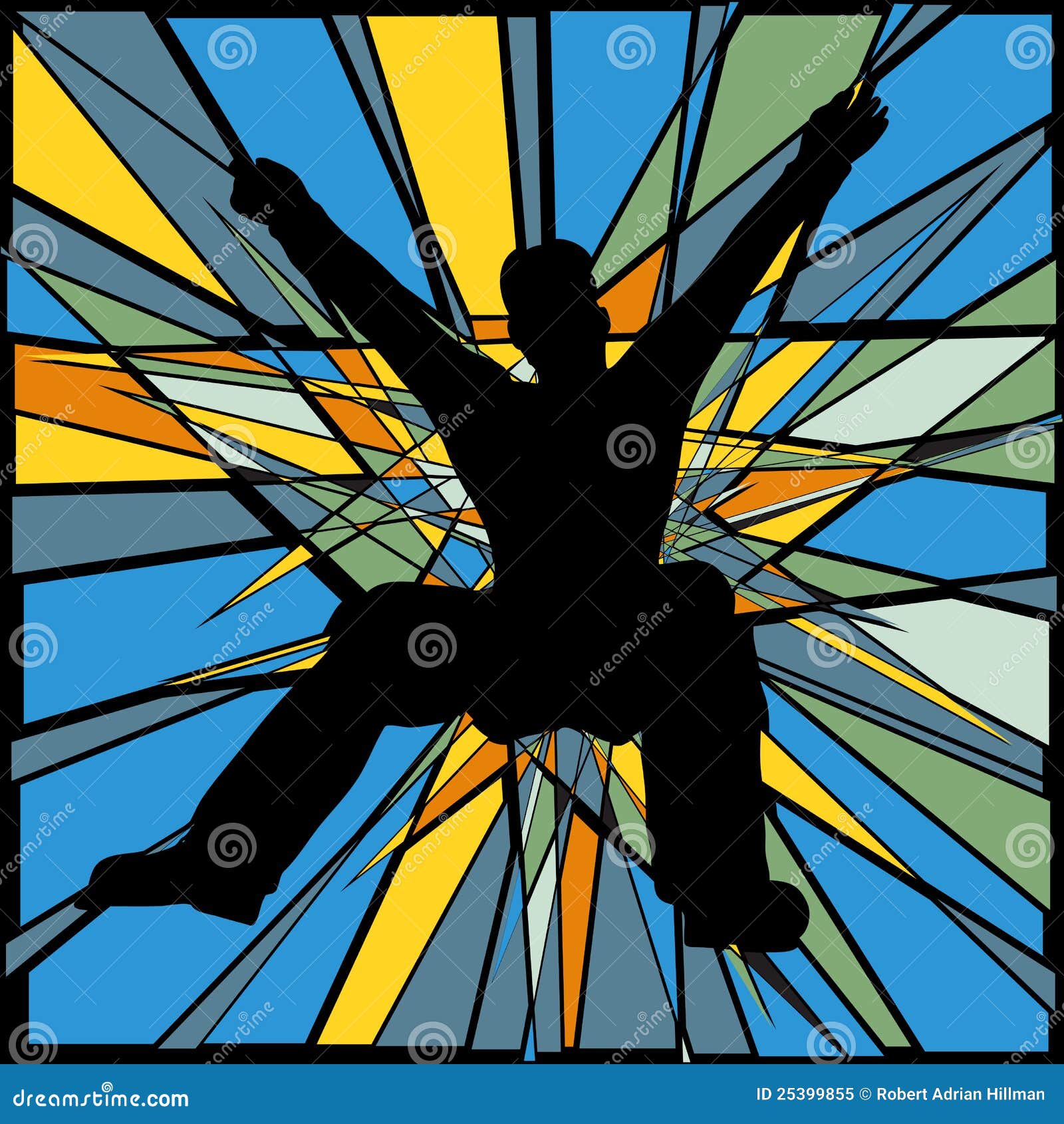 Jumping man stock vector. Illustration of action, vector - 25399855