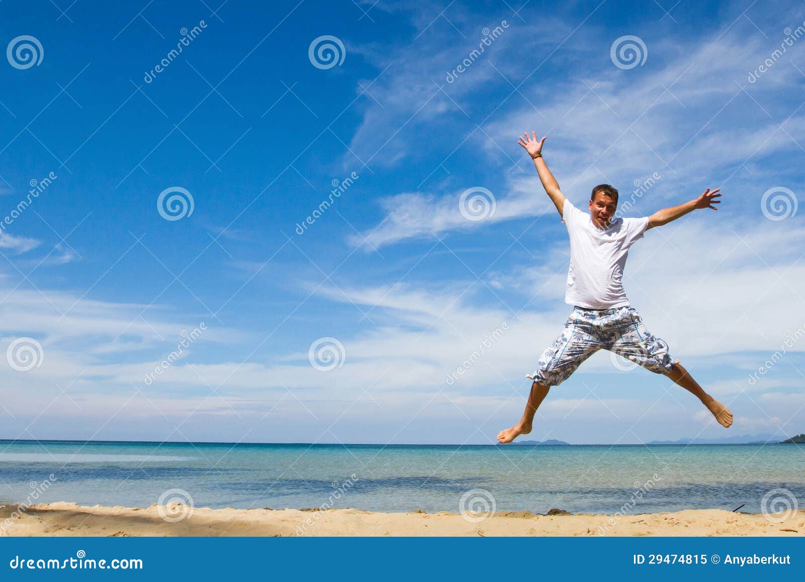 Jumping man stock image. Image of faraway, idyllic, shock - 29474815