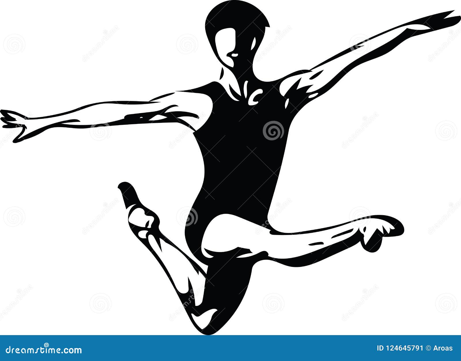 Jumping Man, Abstract Lines Drawing Stock Vector - Illustration of ...