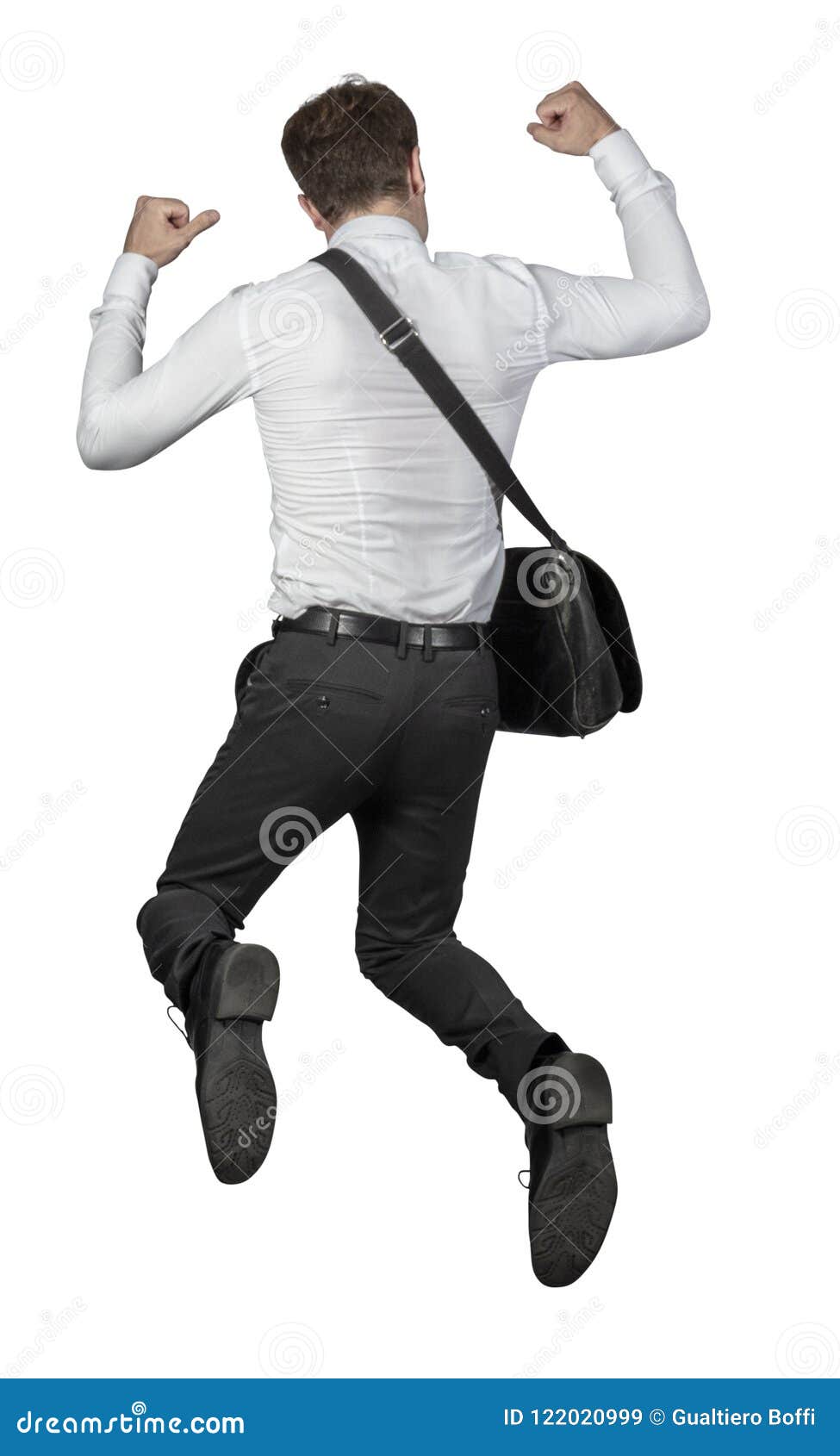 Jumping man back view stock image. Image of positive - 122020999